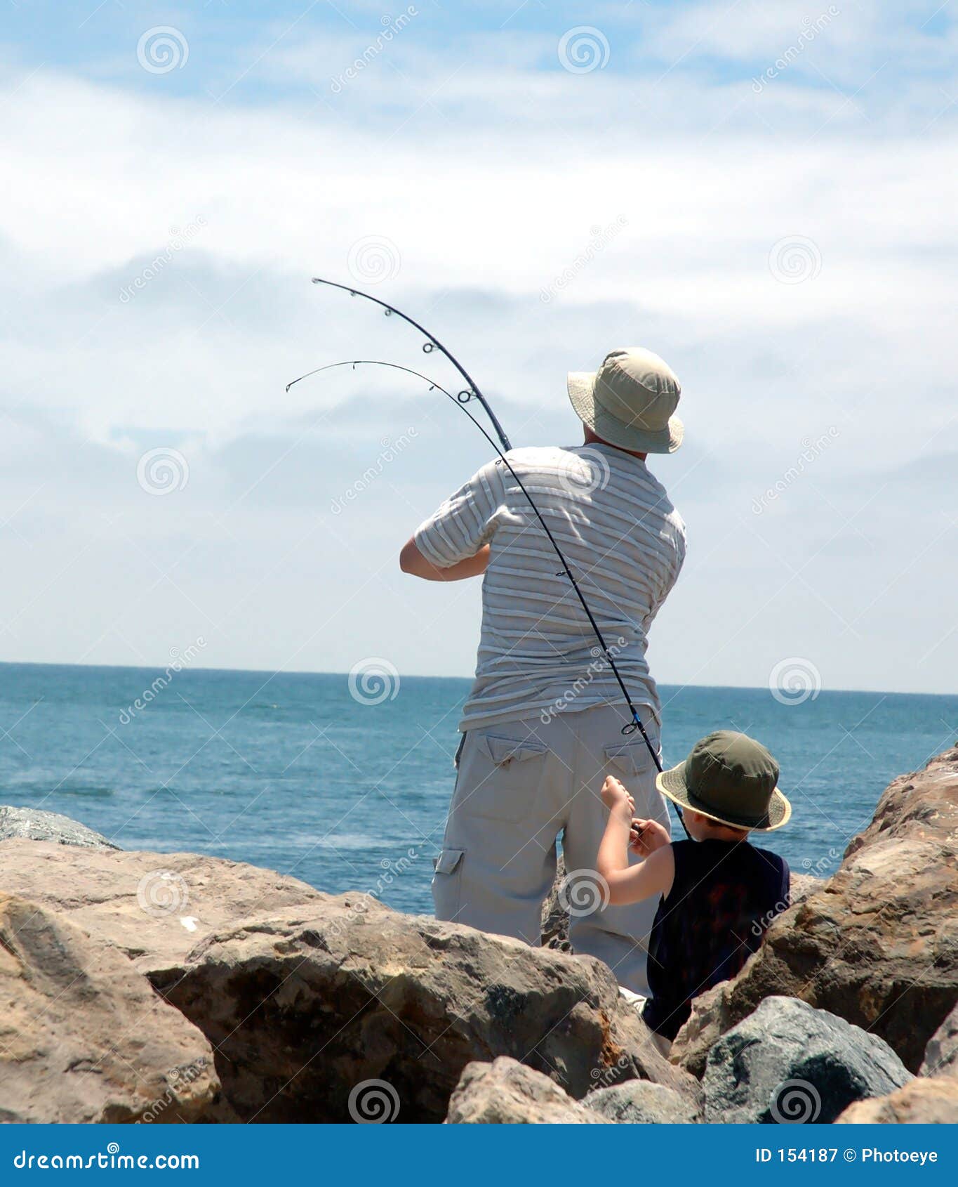 Dad and son fishing stock image. Image of pole, casting - 154187