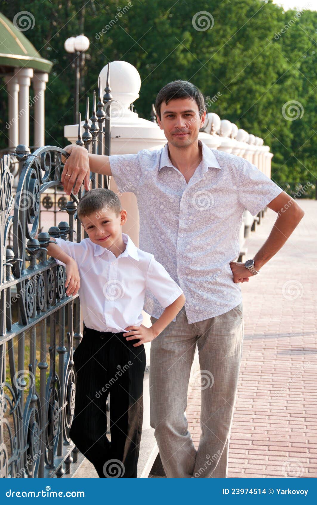Dad and Son are in Full Growth. Stock Photo - Image of casual, fresh ...