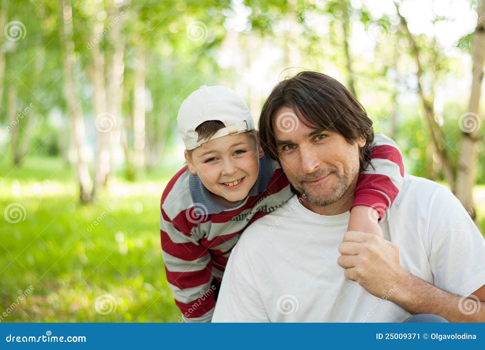 Dad and Son at the Park in Summer Stock Image - Image of caucasian ...
