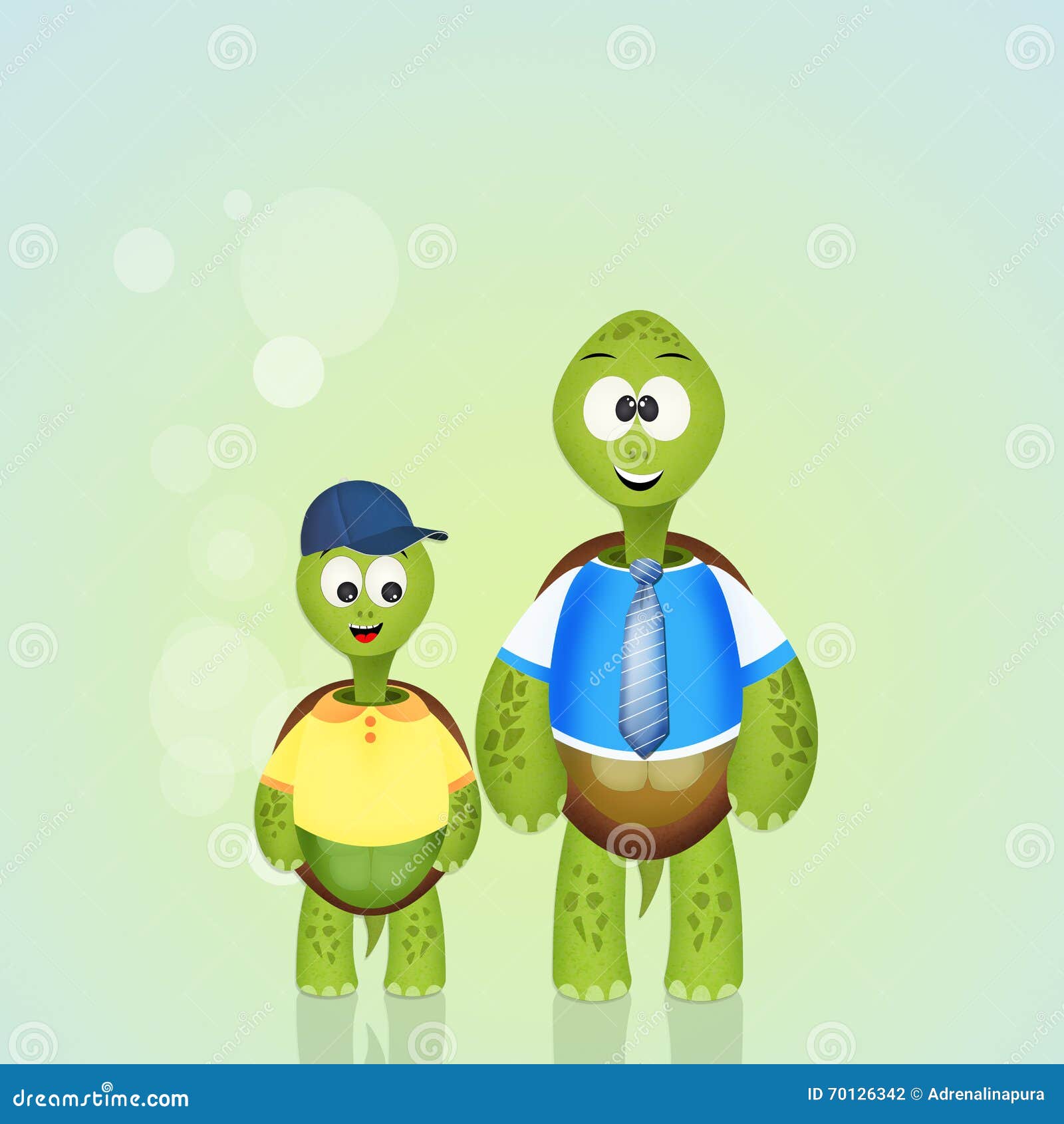 Dad turtle stock illustration. Illustration of green - 70126342