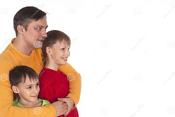 Dad and two sons stock image. Image of smiling, colors - 20033703
