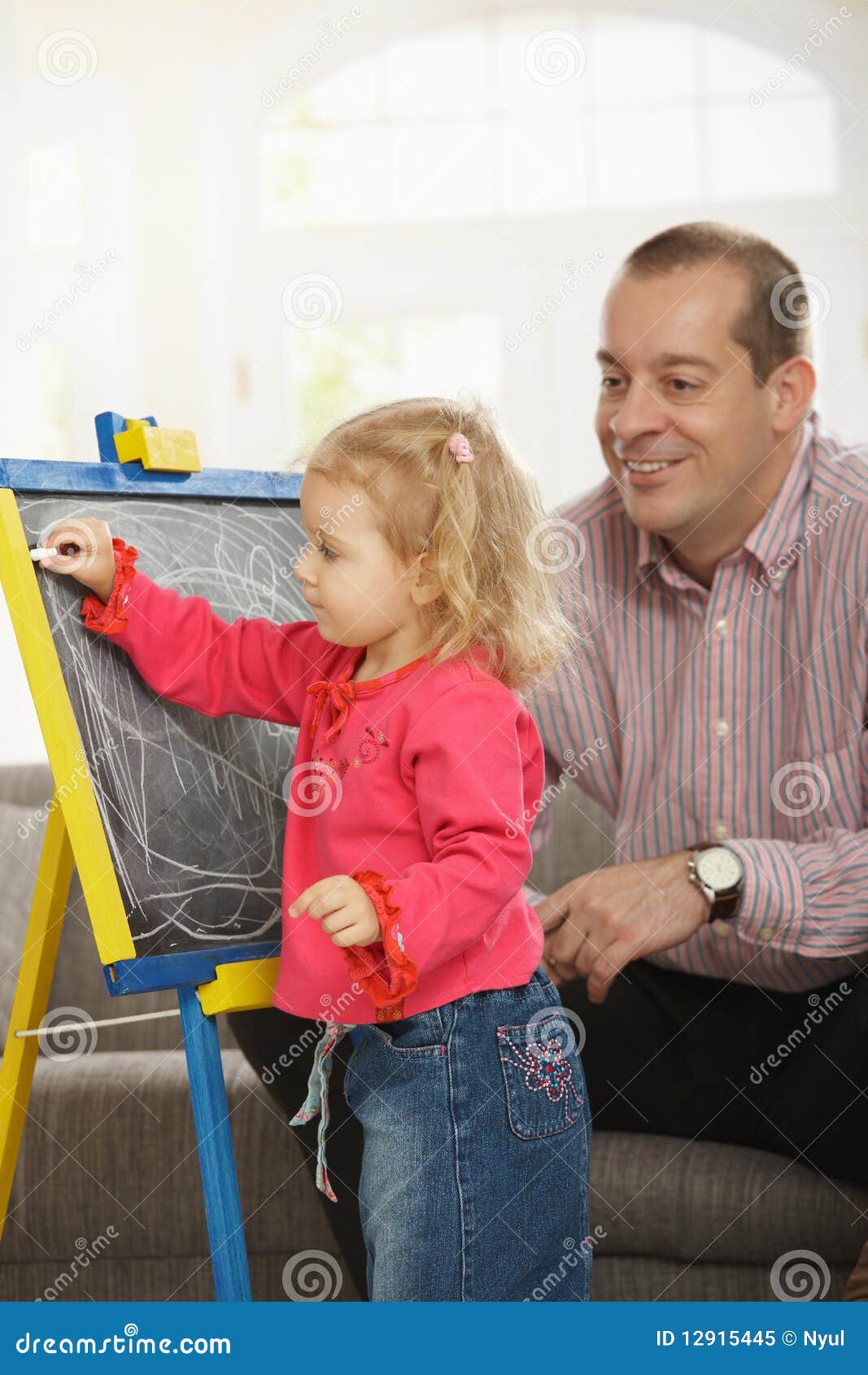 Watching The Drawing On White Board Stock Image | CartoonDealer.com ...