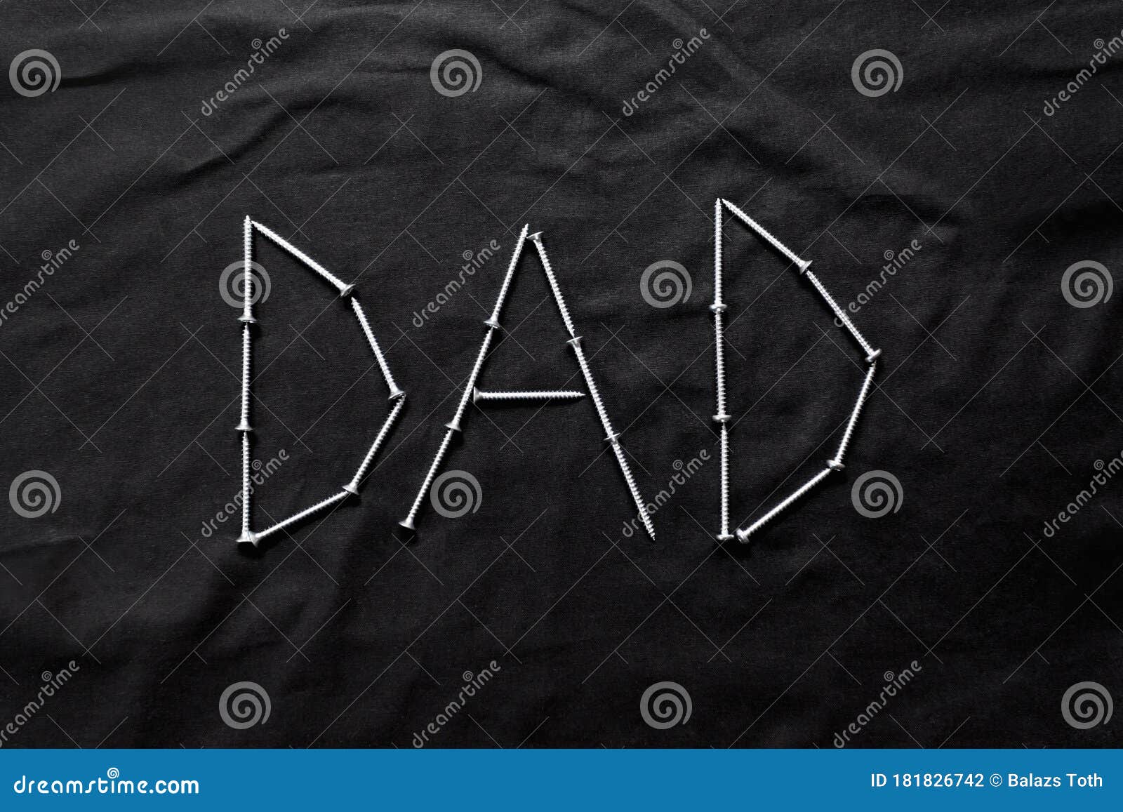 The Word Dad In Black And White