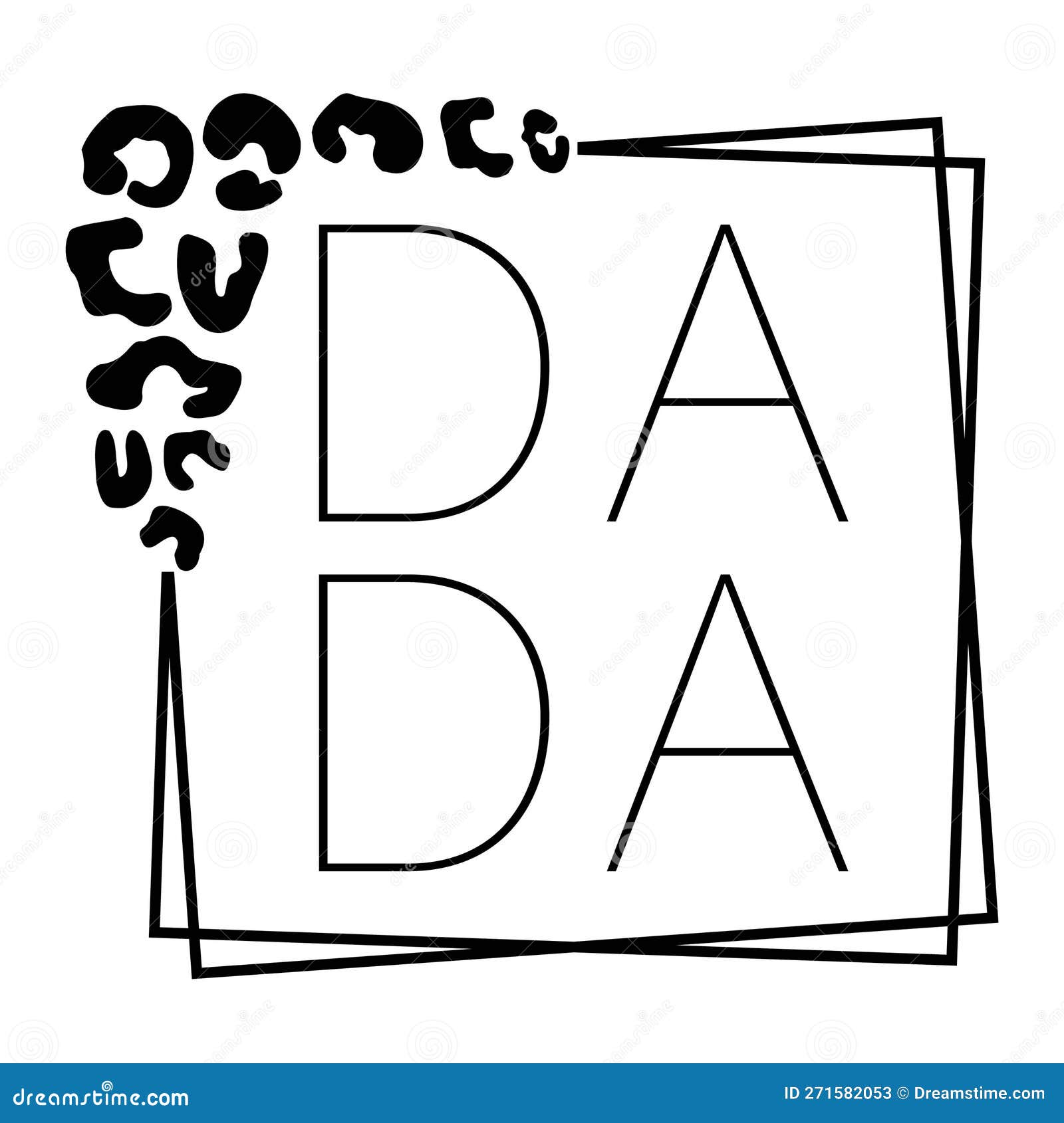 Dada Leopard Double Frame on the White Background. Isolated ...