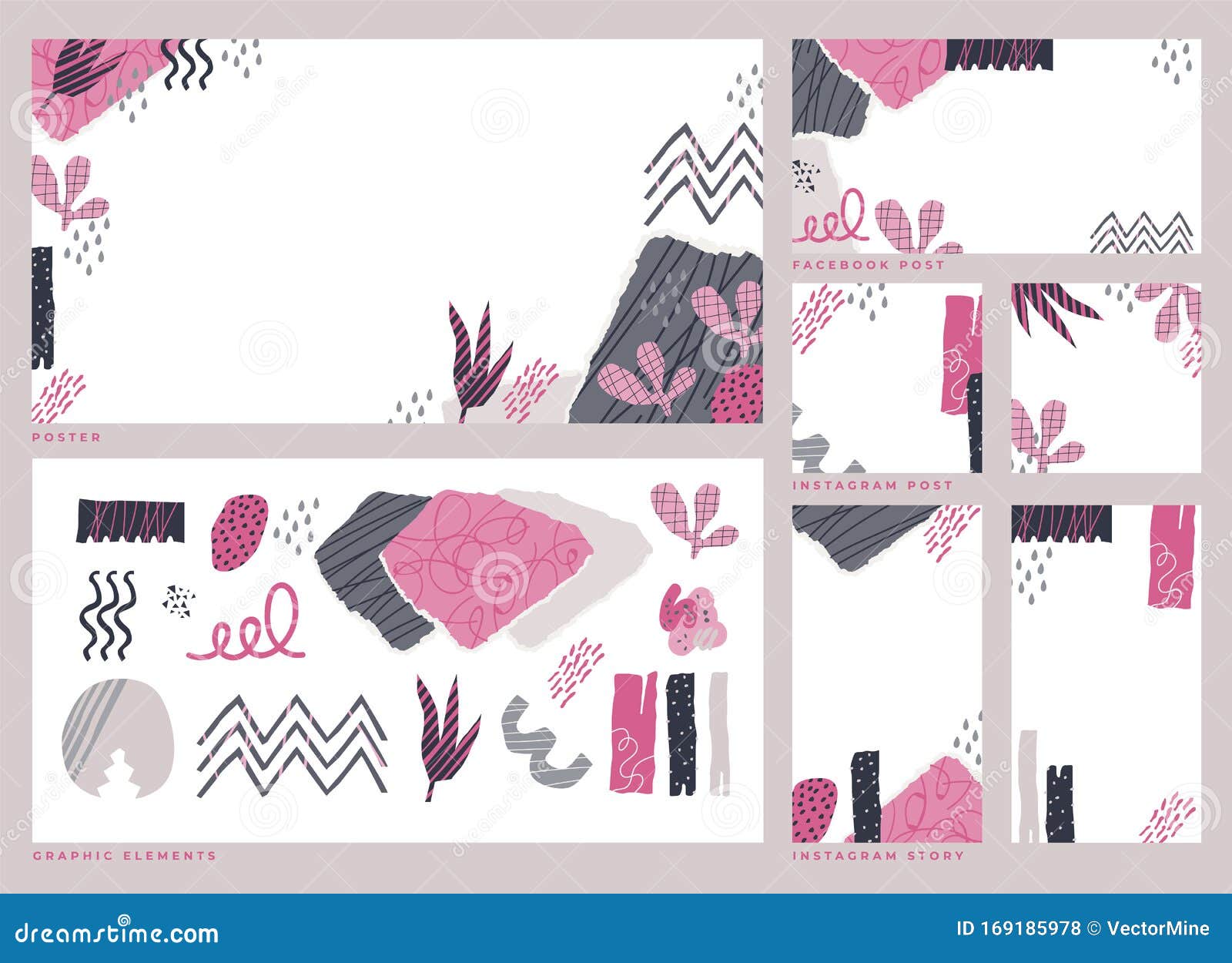 Dadaism Inspired Abstract Style Graphic Elements with Social Media Post ... Dadaism Inspired Abstract Style Graphic Elements with Social Media Post ...