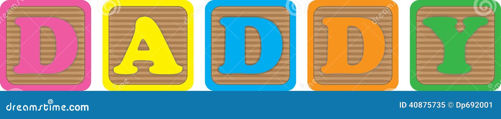 Daddy block stock vector. Illustration of blue, family - 40875735