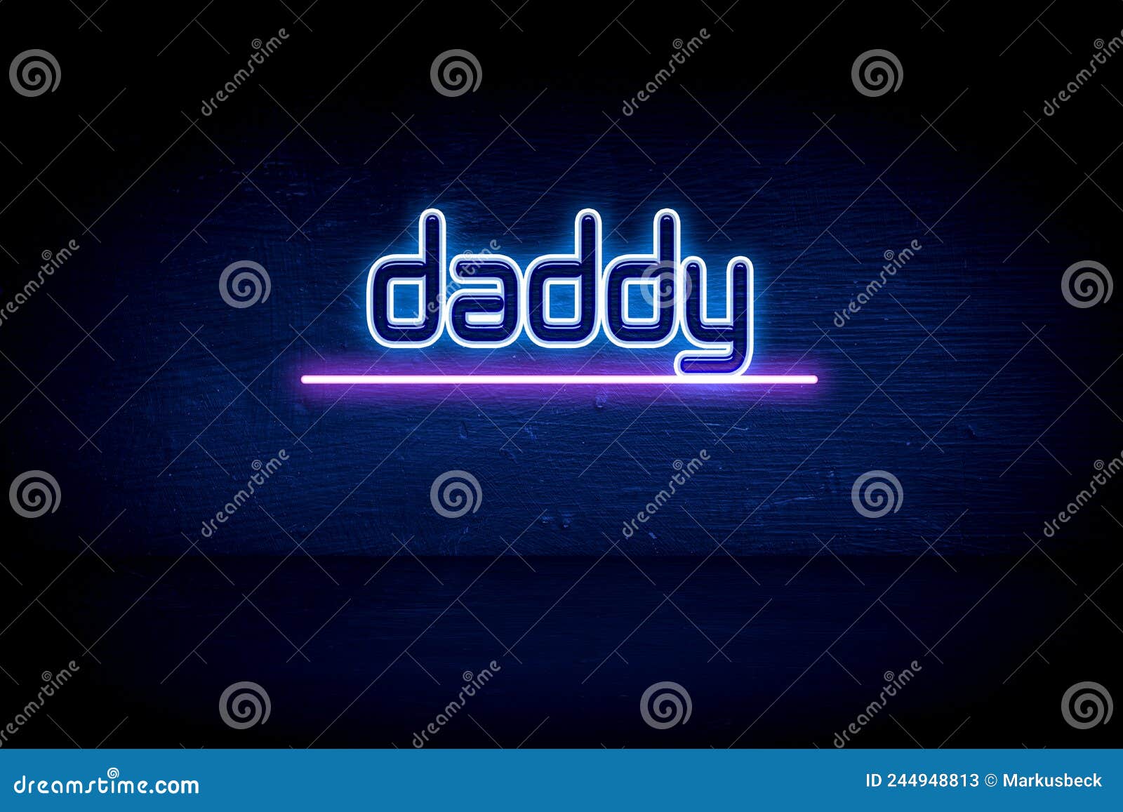 Daddy - Blue Neon Announcement Signboard Stock Illustration ...