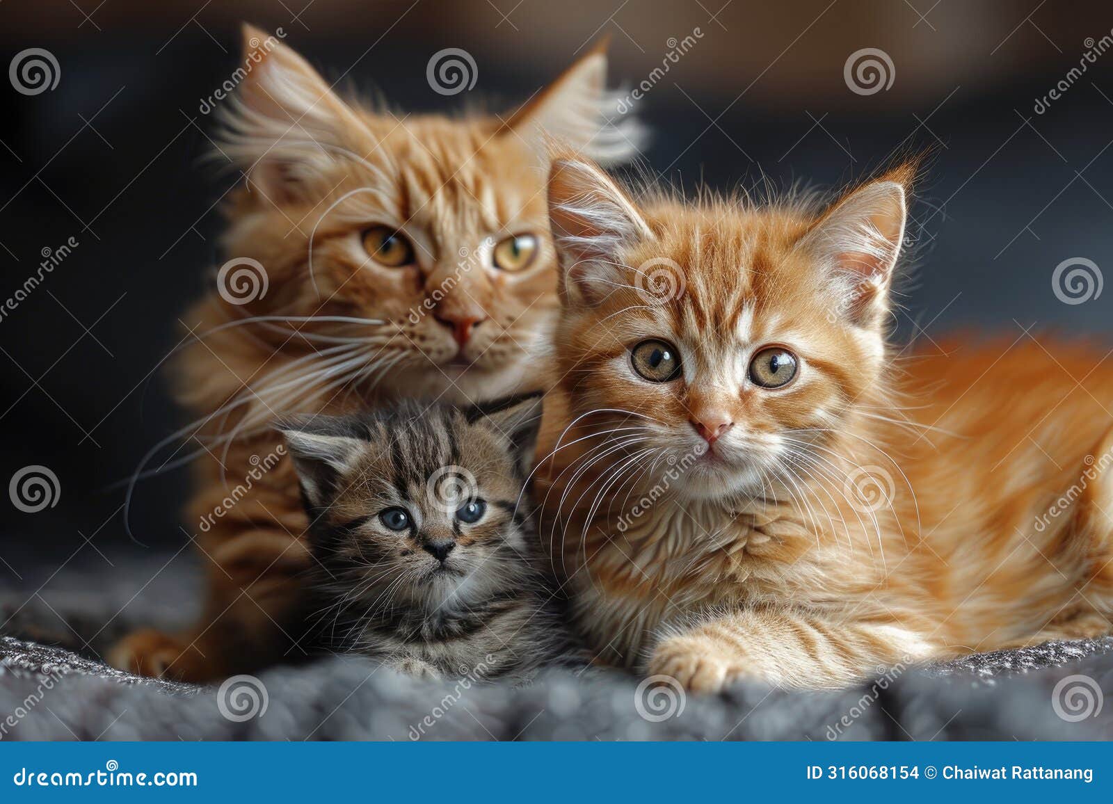 Daddy Cat and a Little Kitten. Both Ginger Cat. Stock Photo - Image of ...
