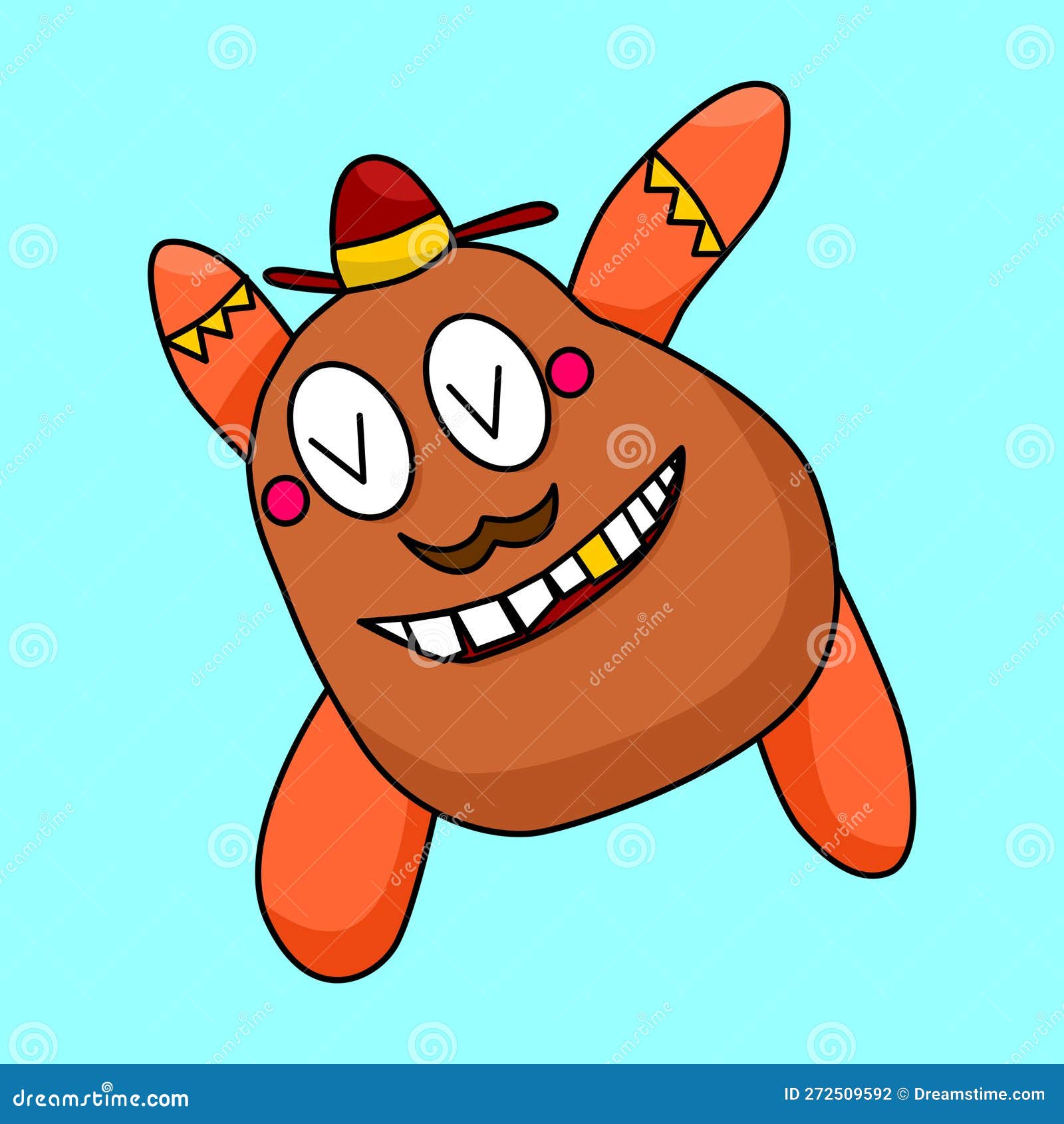 Hand Drawn Original Daddy Potato Dancing on the Floor so Happy Stock ...