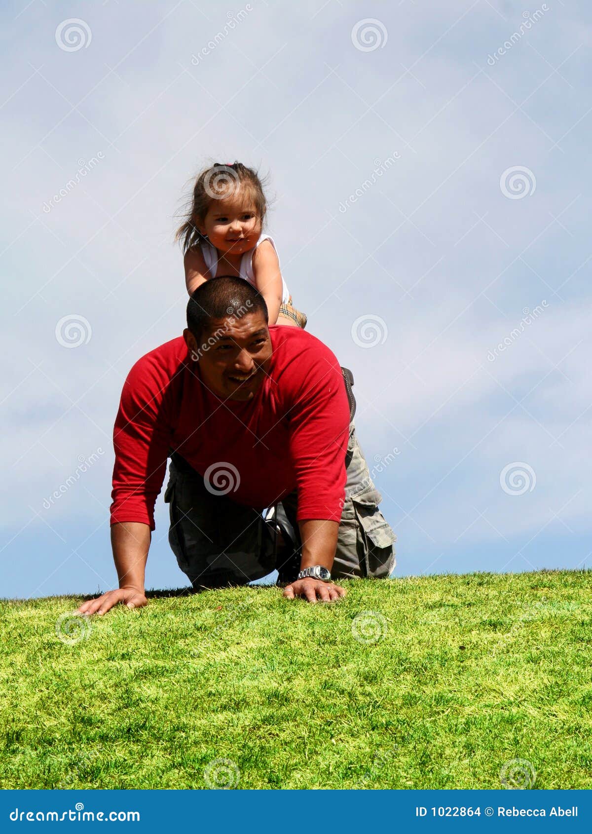 Daddy s Back stock photo. Image of playful, play, green - 1022864