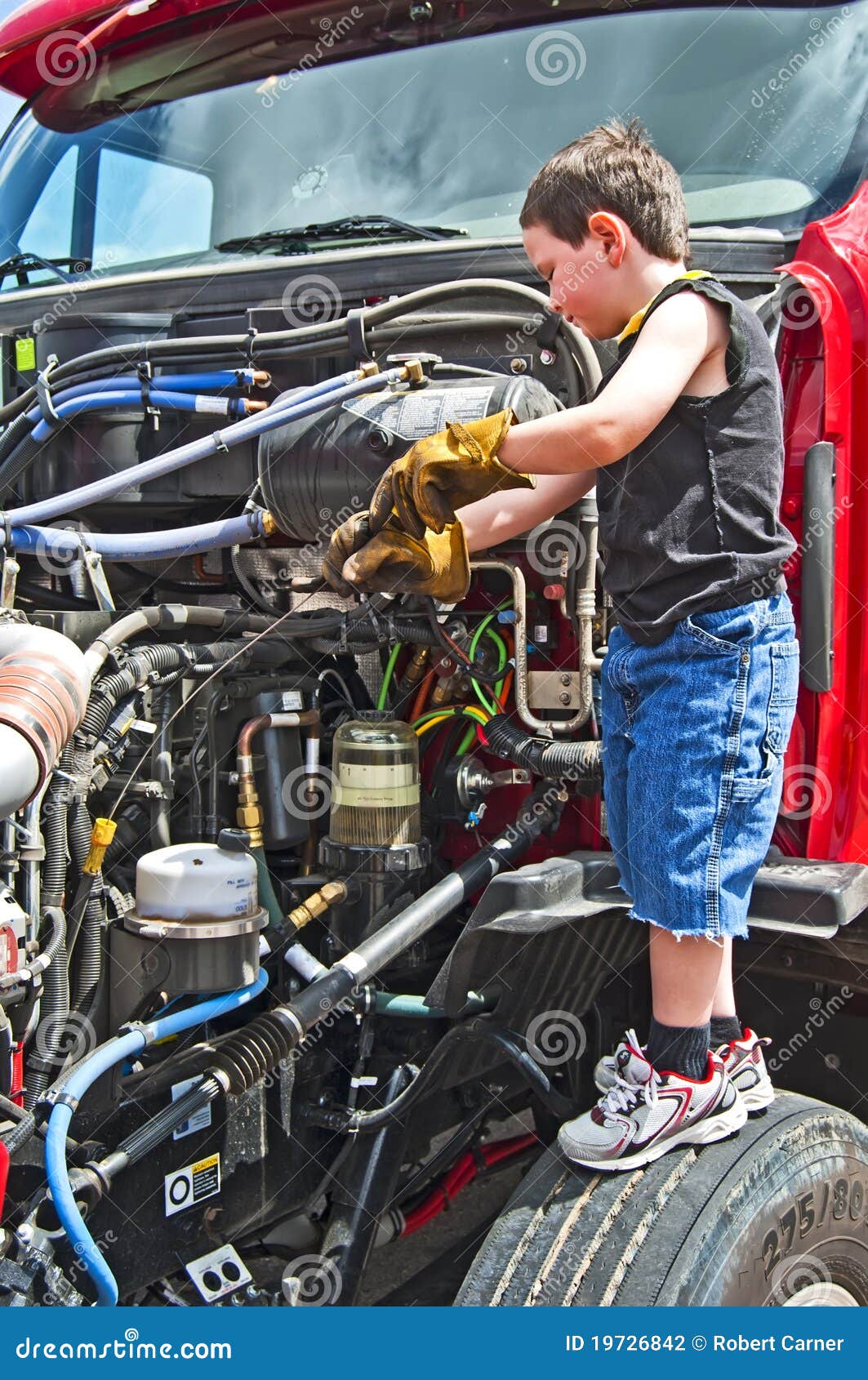 Daddy s little helper stock photo. Image of truck, cute - 19726842