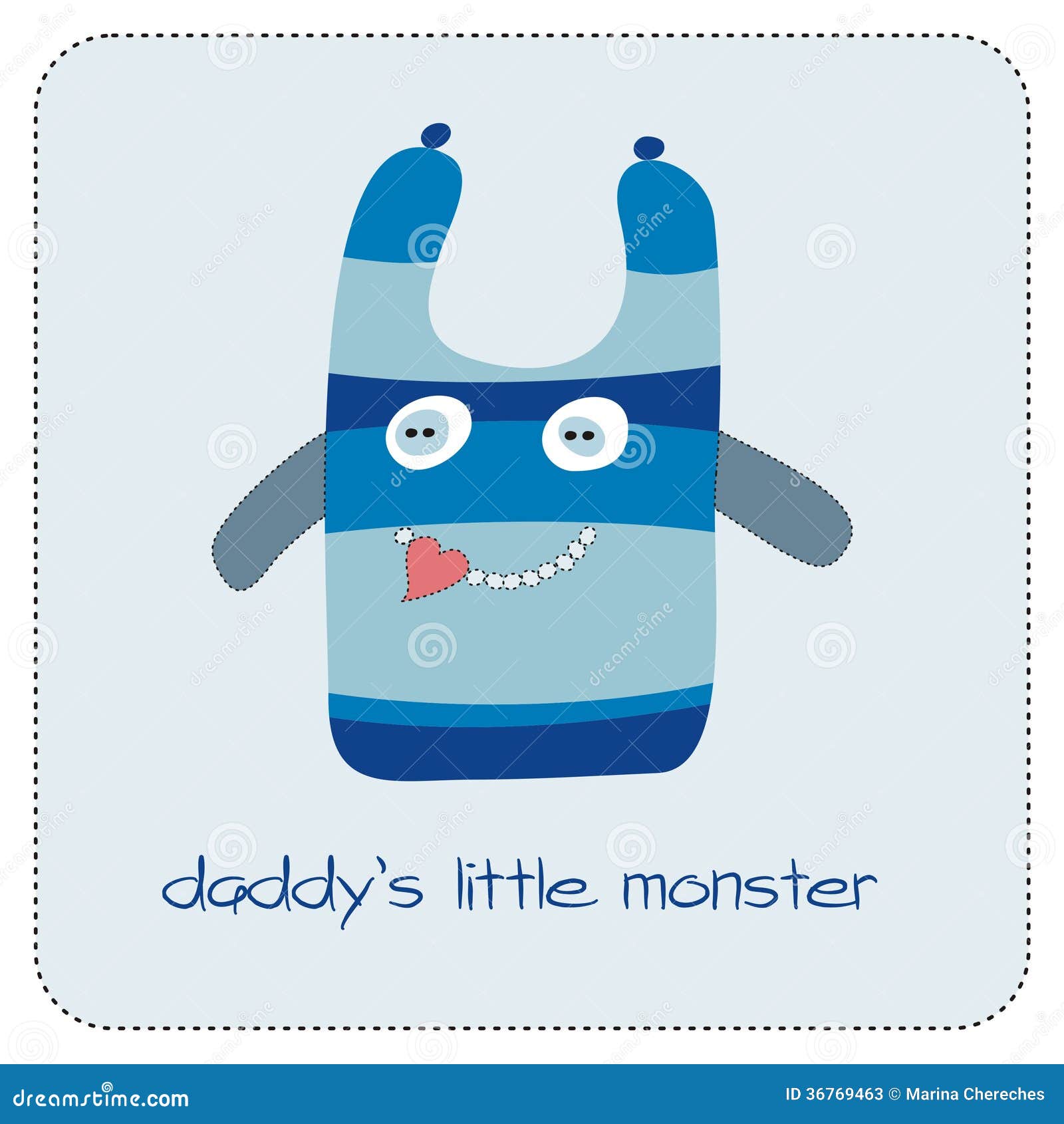 Daddys little monster stock vector. Illustration of fictitious - 36769463