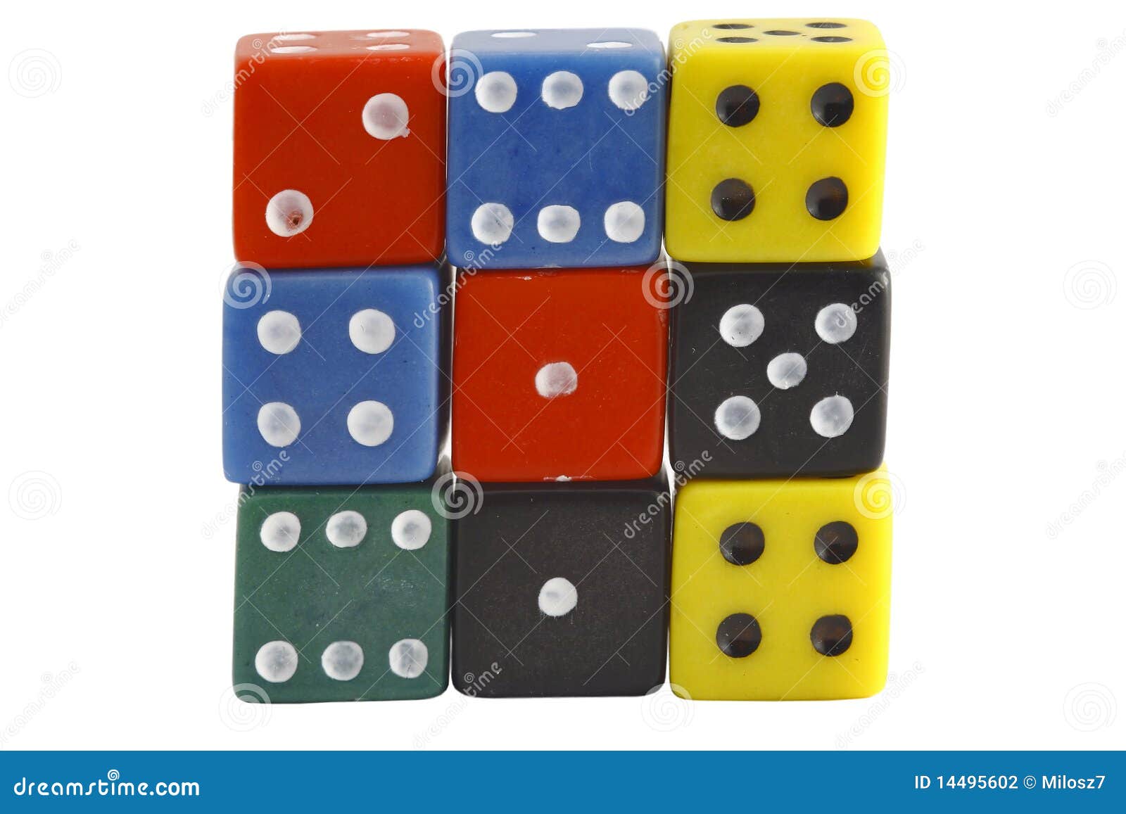 Dados coloridos foto de stock. Imagem de branco, objeto - 14495602