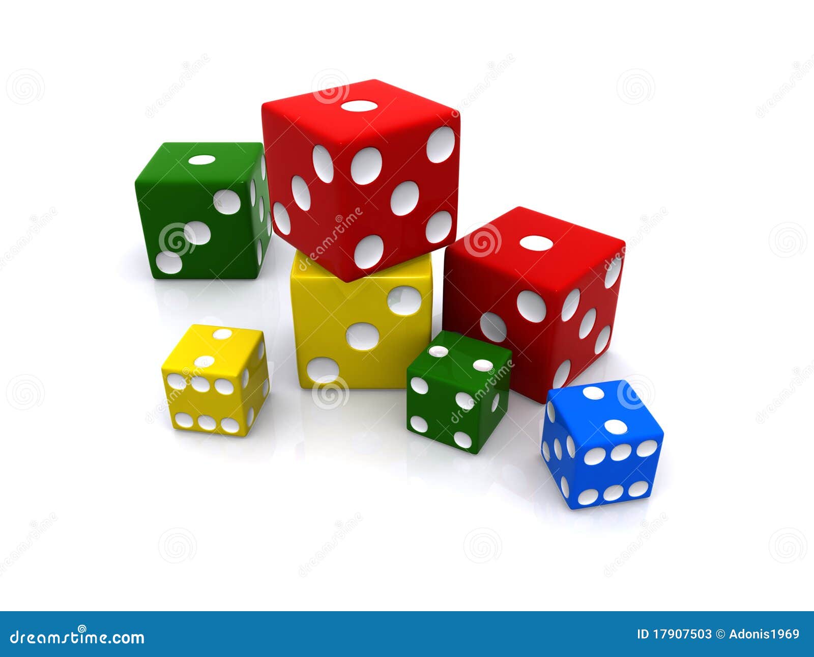 Dados coloridos ilustração stock. Ilustração de fortuna - 17907503