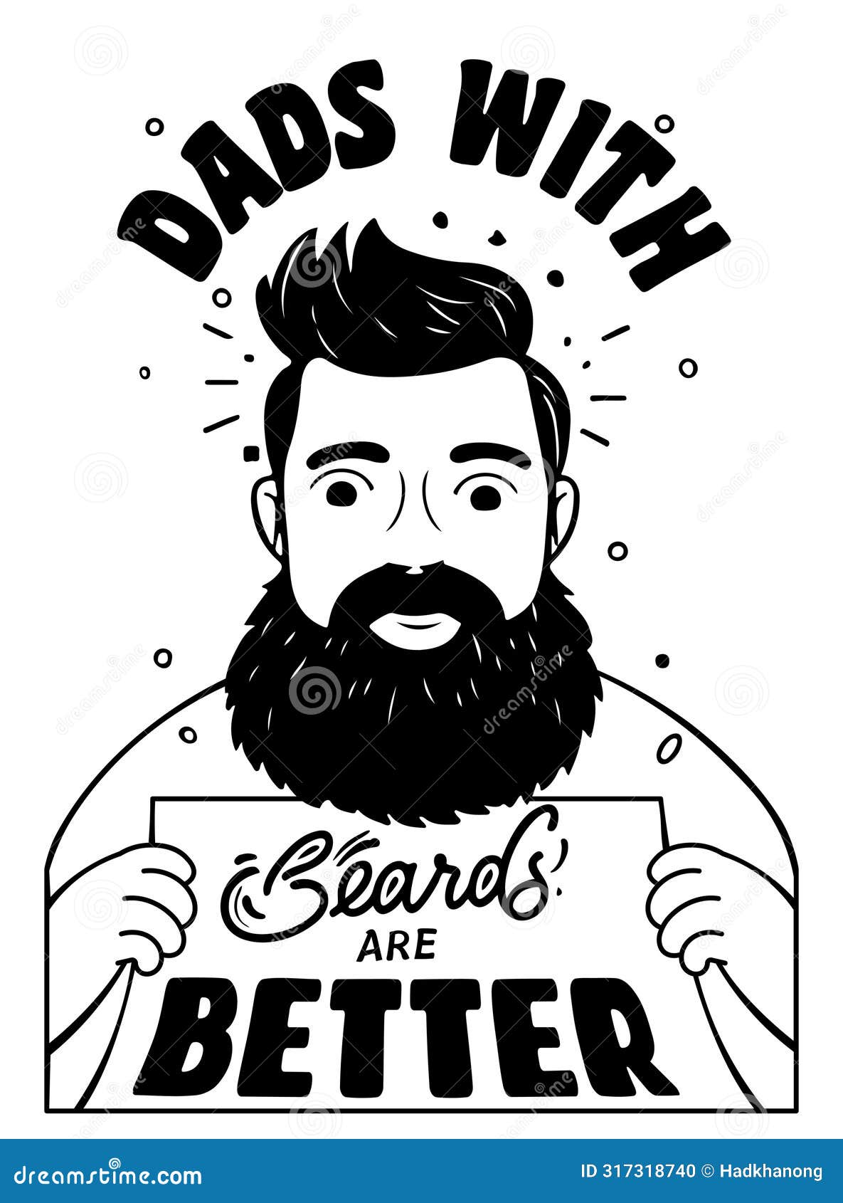 Dads with Beards are Better Stock Vector - Illustration of head ...