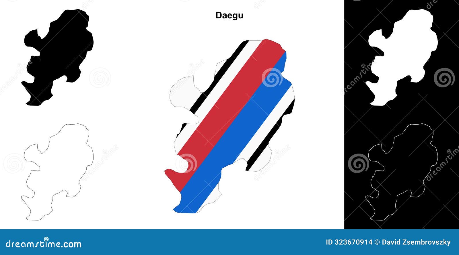Daegu outline map stock vector. Illustration of cartography - 323670914
