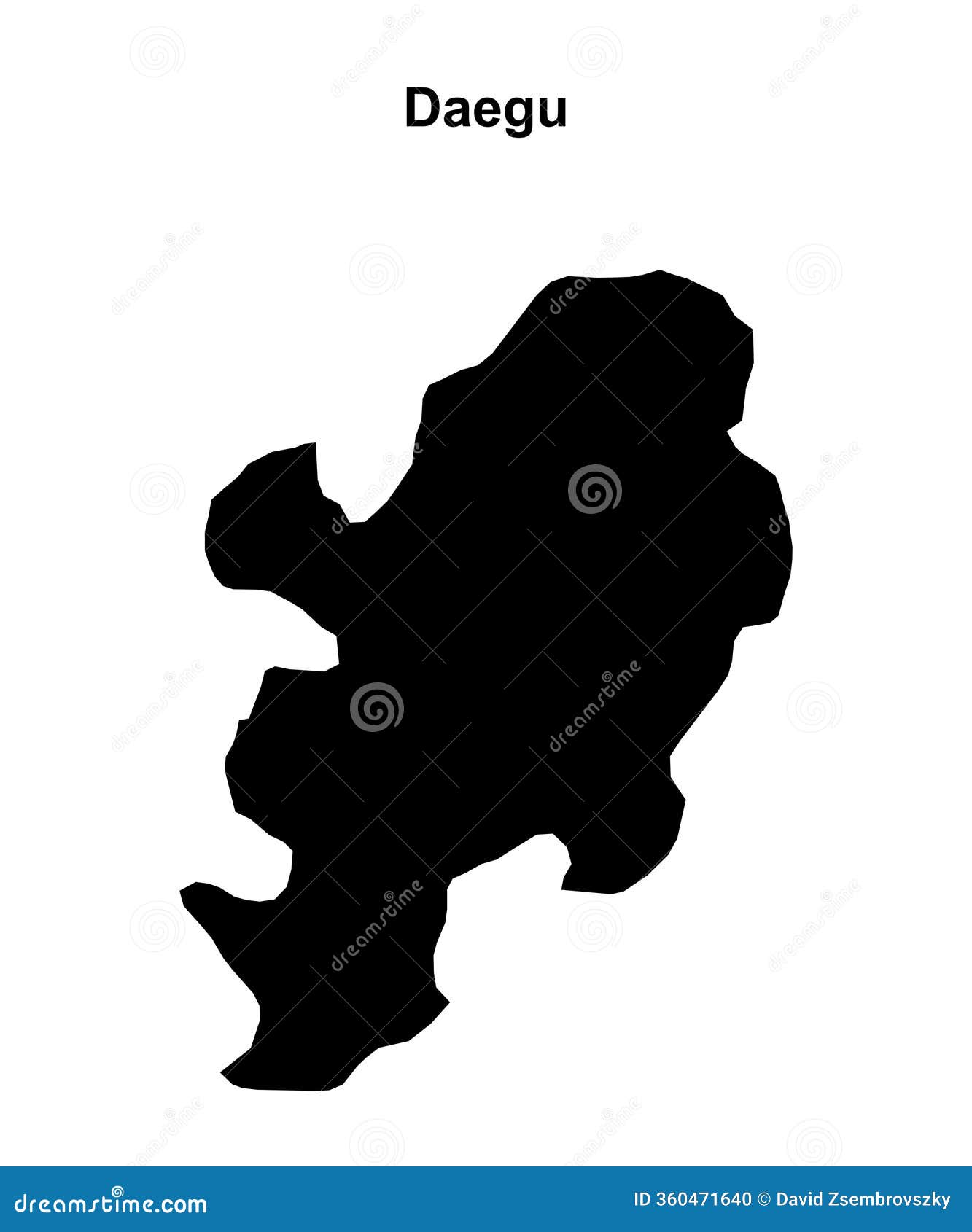 Daegu outline map stock illustration. Illustration of province - 360471640