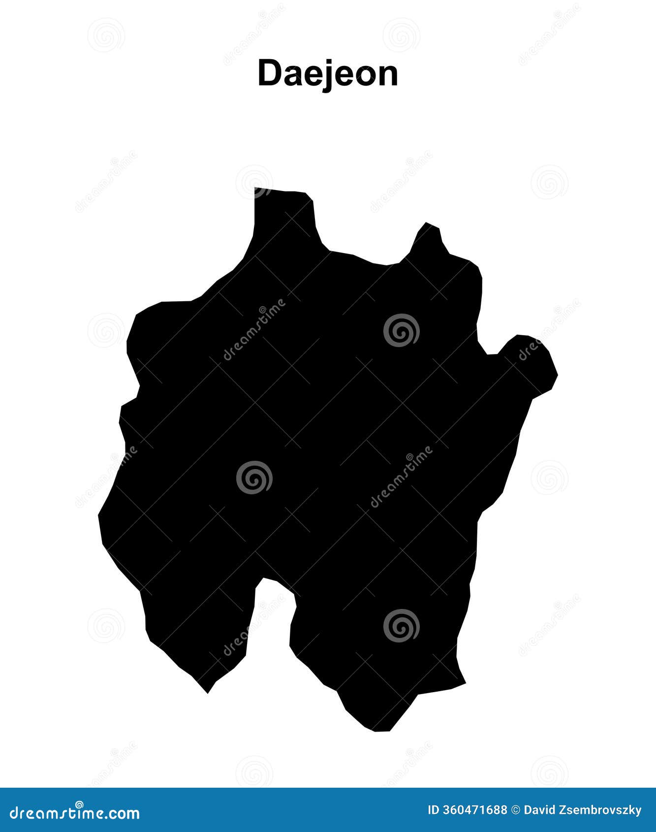 Daejeon Outline Map Vector Illustration | CartoonDealer.com #379008620
