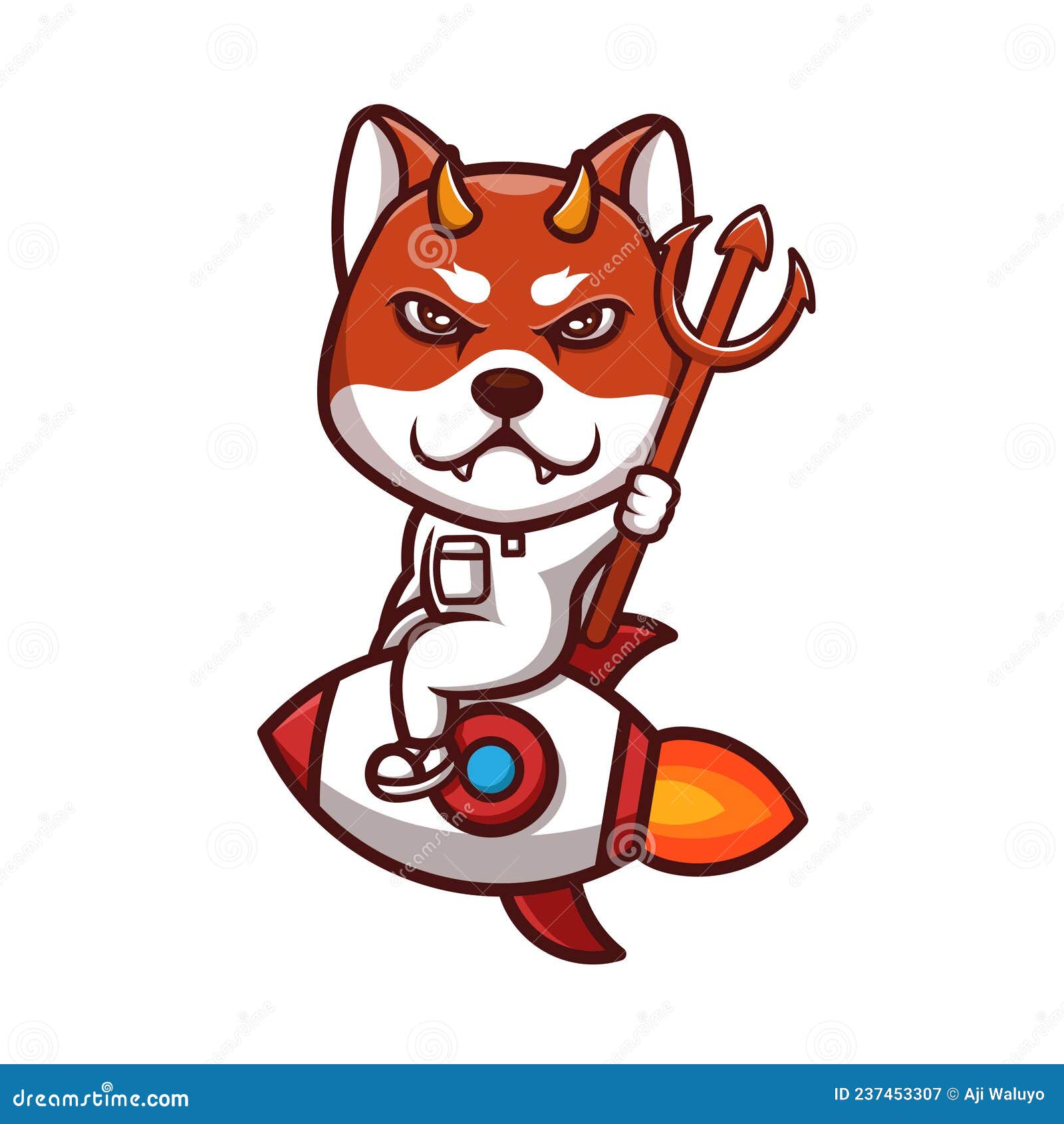 Doge Demon Head Cartoon Vector | CartoonDealer.com #237453337