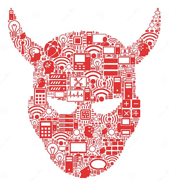 Daemon Head Composition Icon for BigData and Computing Stock Vector ...
