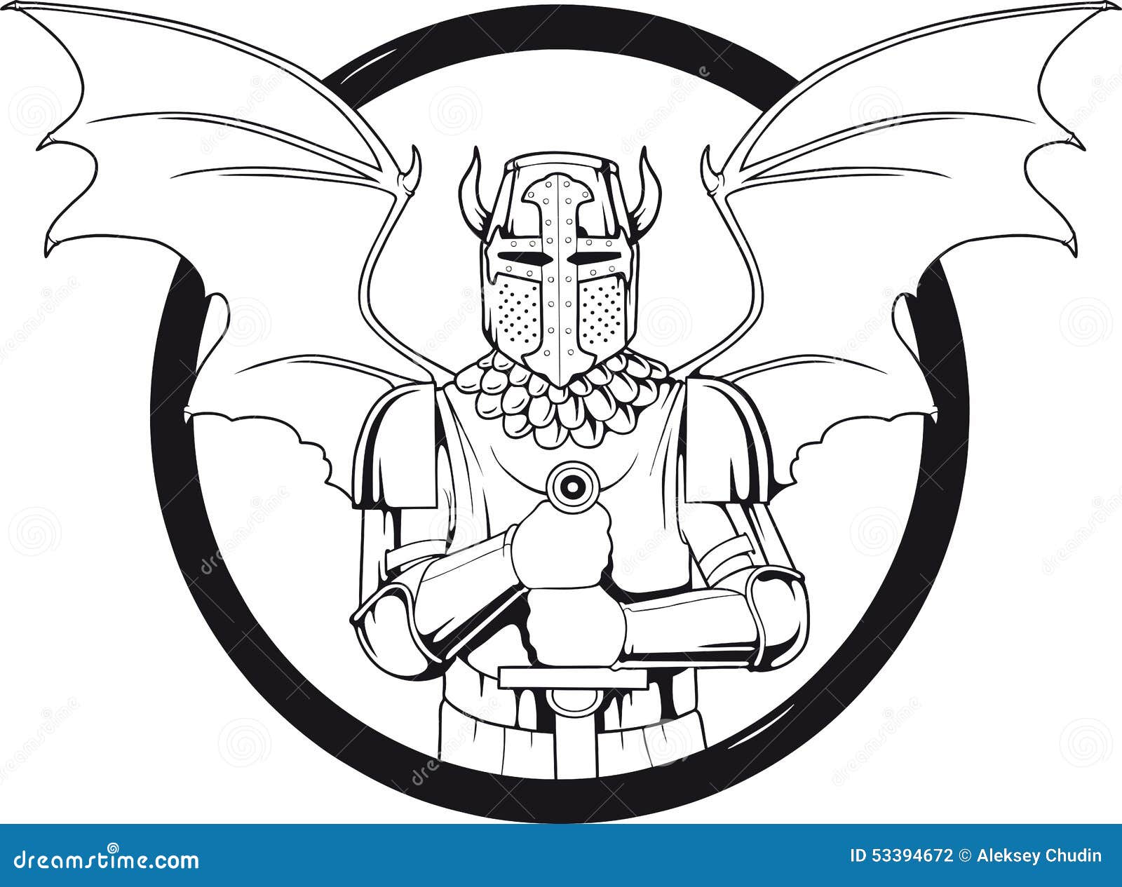 Daemon logo stock vector. Illustration of warrior, coat - 53394672