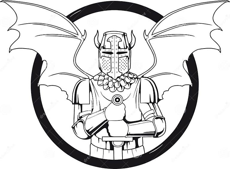 Daemon logo stock vector. Illustration of warrior, coat - 53394672