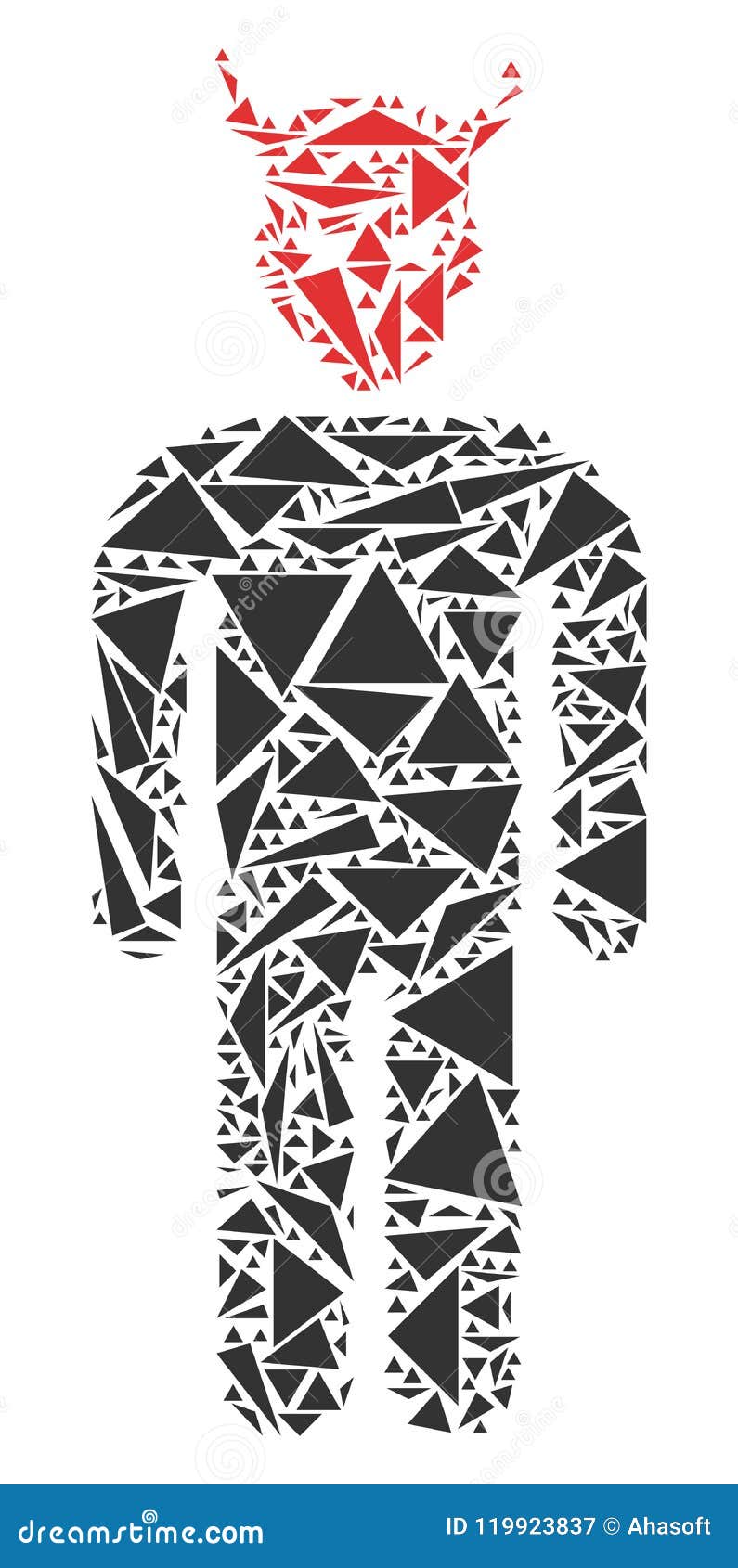 Daemon Mosaic Of Triangles Cartoon Vector | CartoonDealer.com #119923837