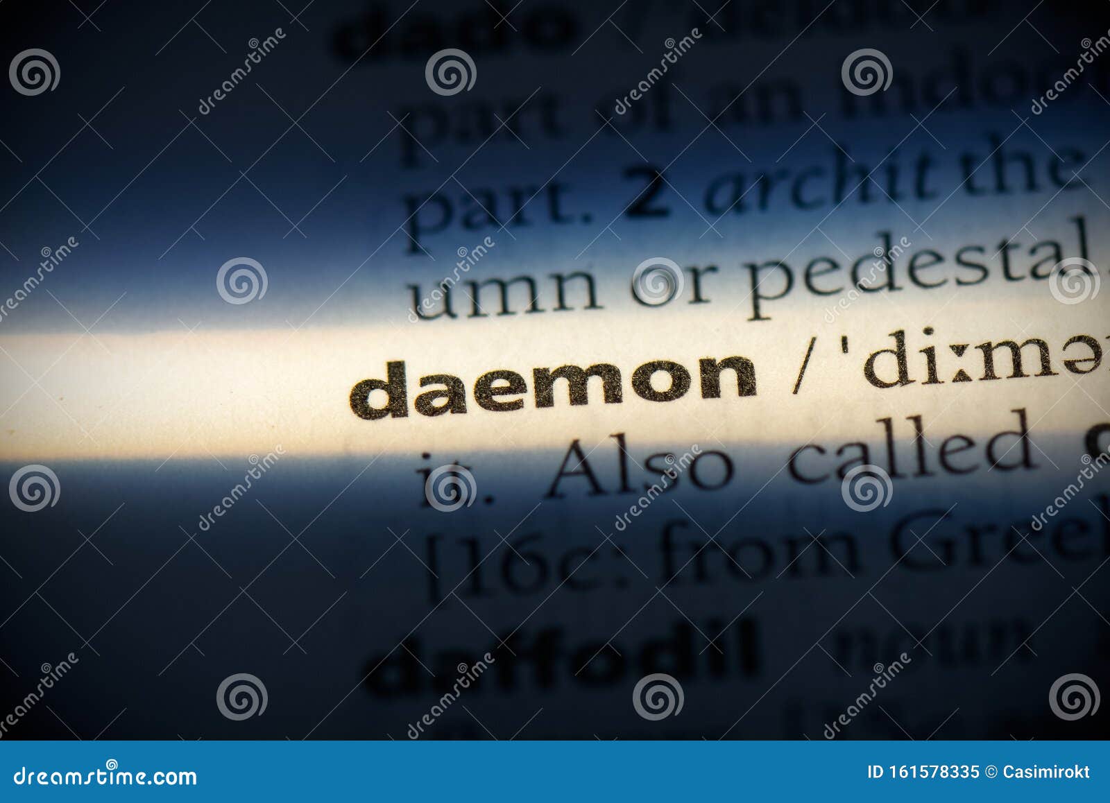 Daemon stock image. Image of paper, idea, printed, close - 161578335