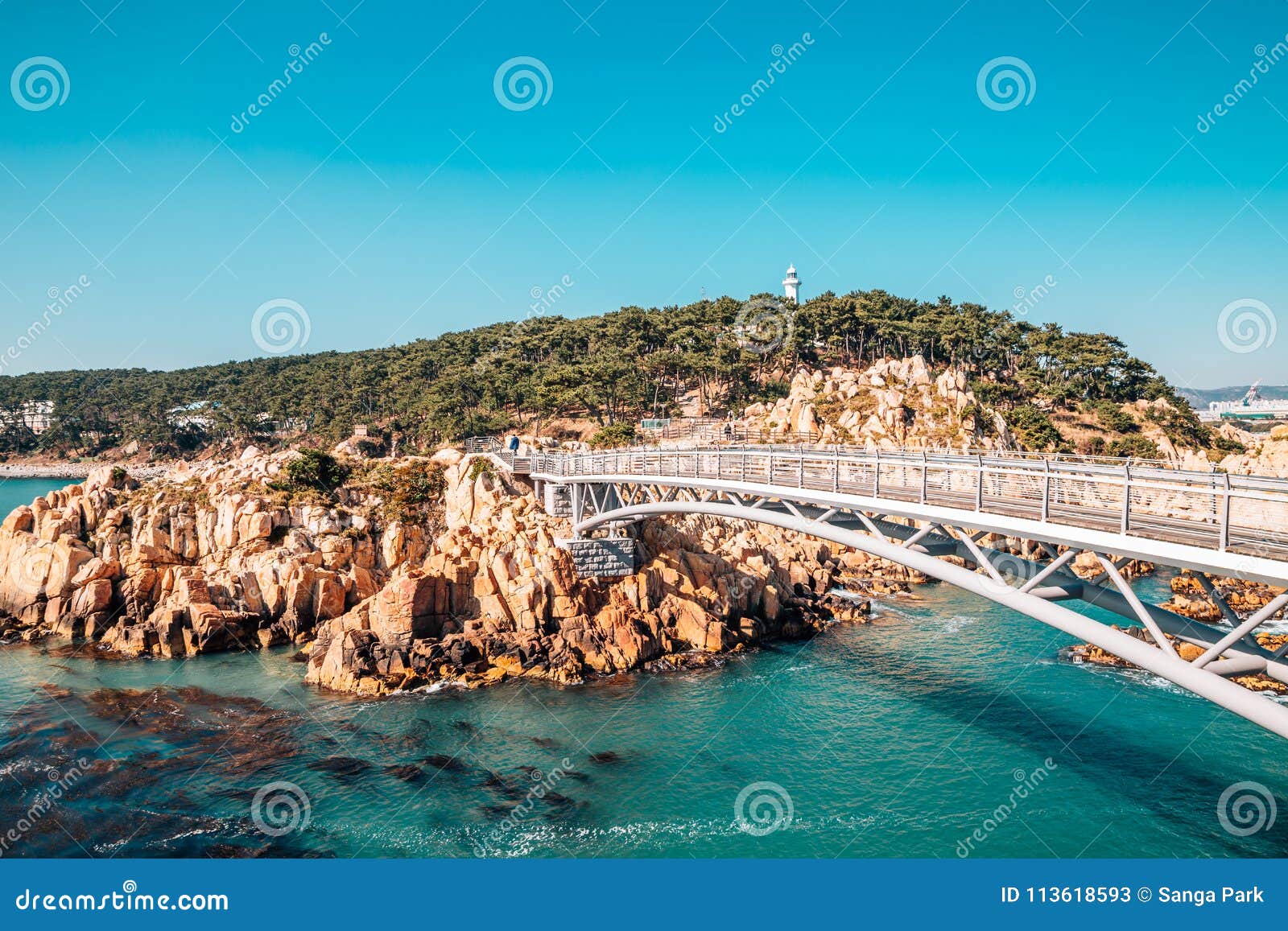 Sea and Bridge at Daewangam Park in Ulsan, Korea Stock Image - Image of ...