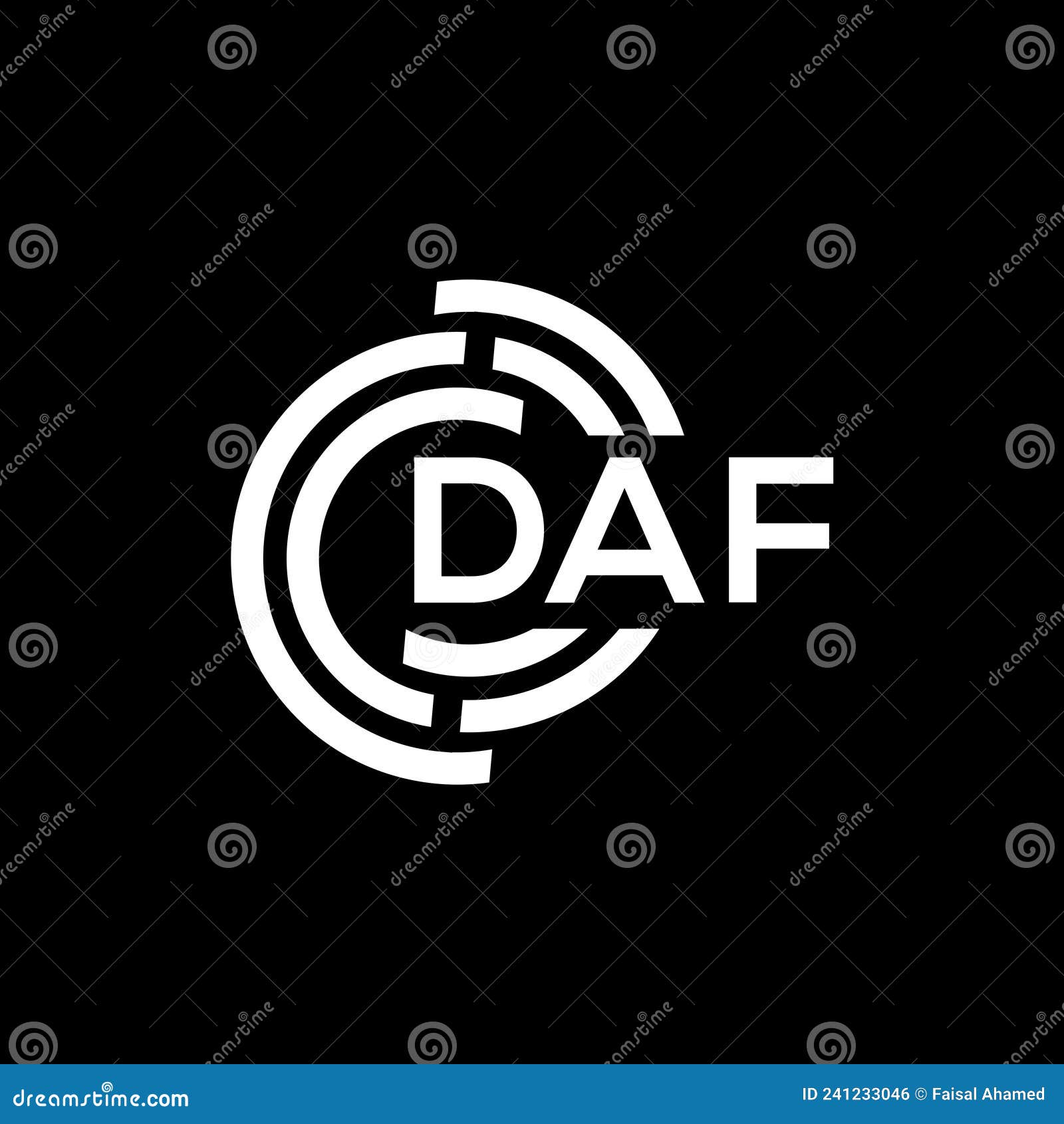 DAF Letter Logo Design on Black Background. DAF Creative Initials ...