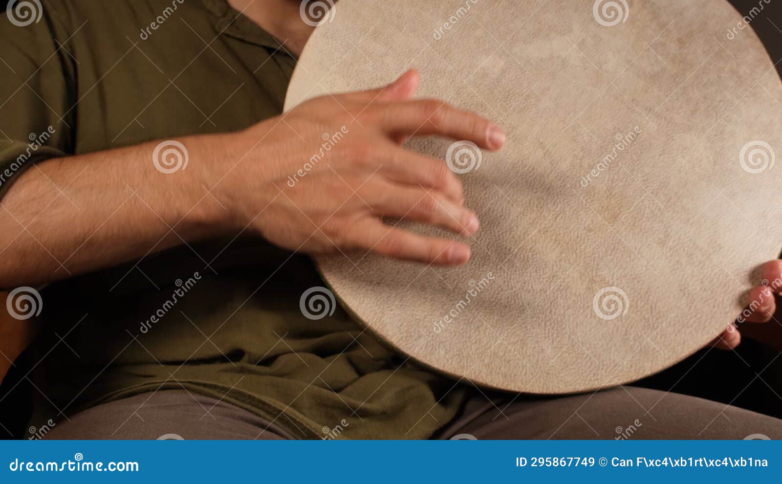 Man playing daf stock video. Video of traditional, festival - 295867749