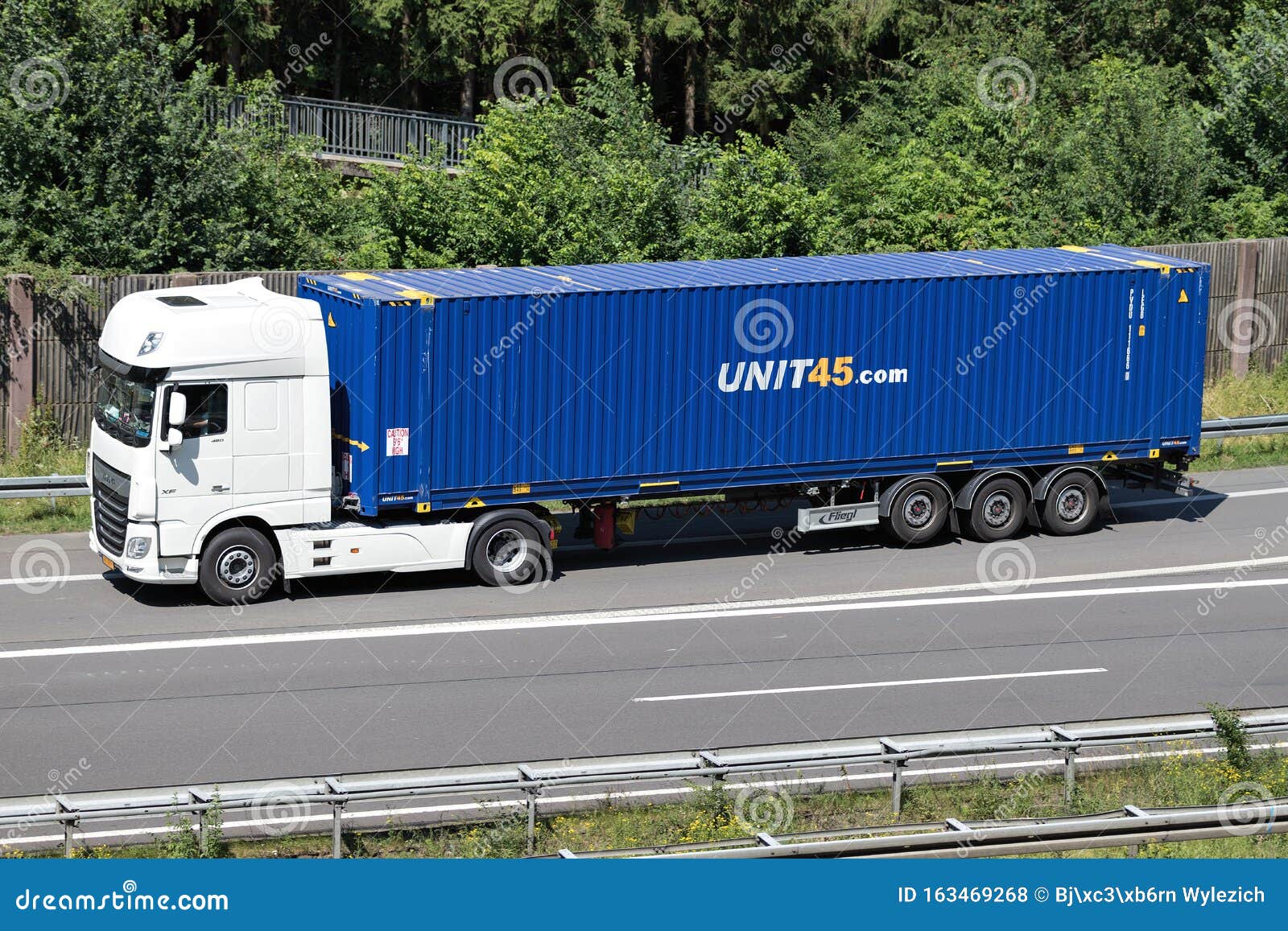Truck with Unit45 Container Editorial Stock Photo - Image of ...