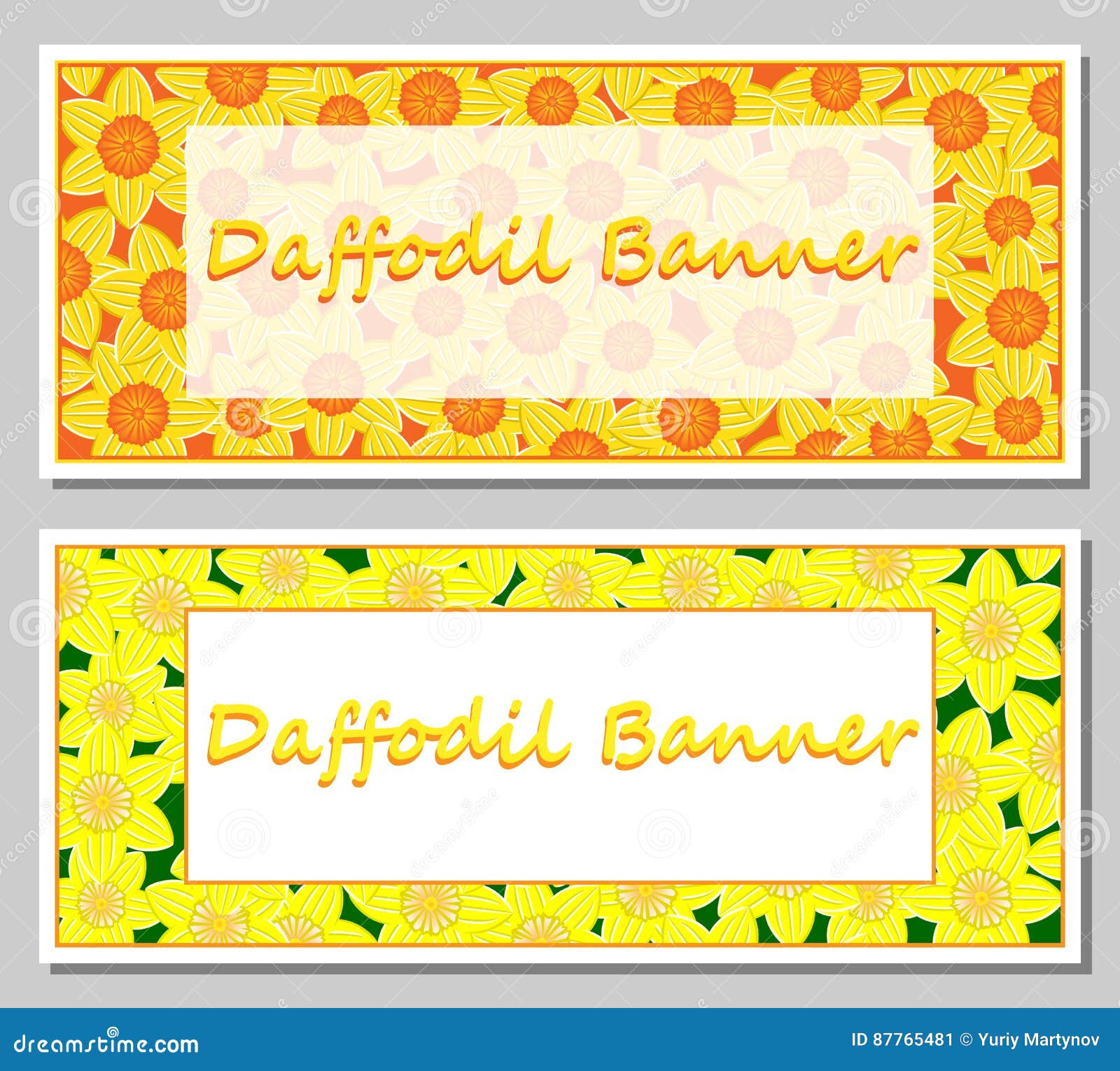Daffodil banner template. stock vector. Illustration of background ...