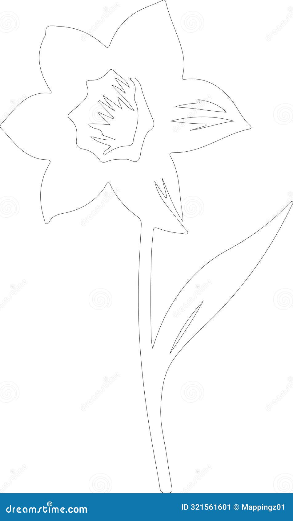 Daffodil Outline Silhouette Generative Ai Stock Vector - Illustration ...