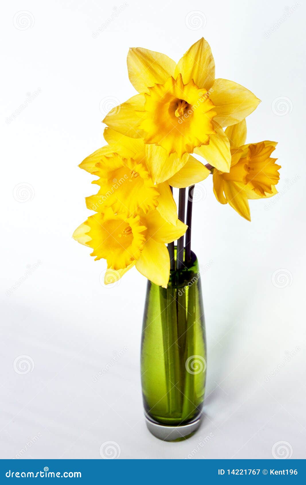 Daffodils in Green Vase stock image. Image of yellow - 14221767
