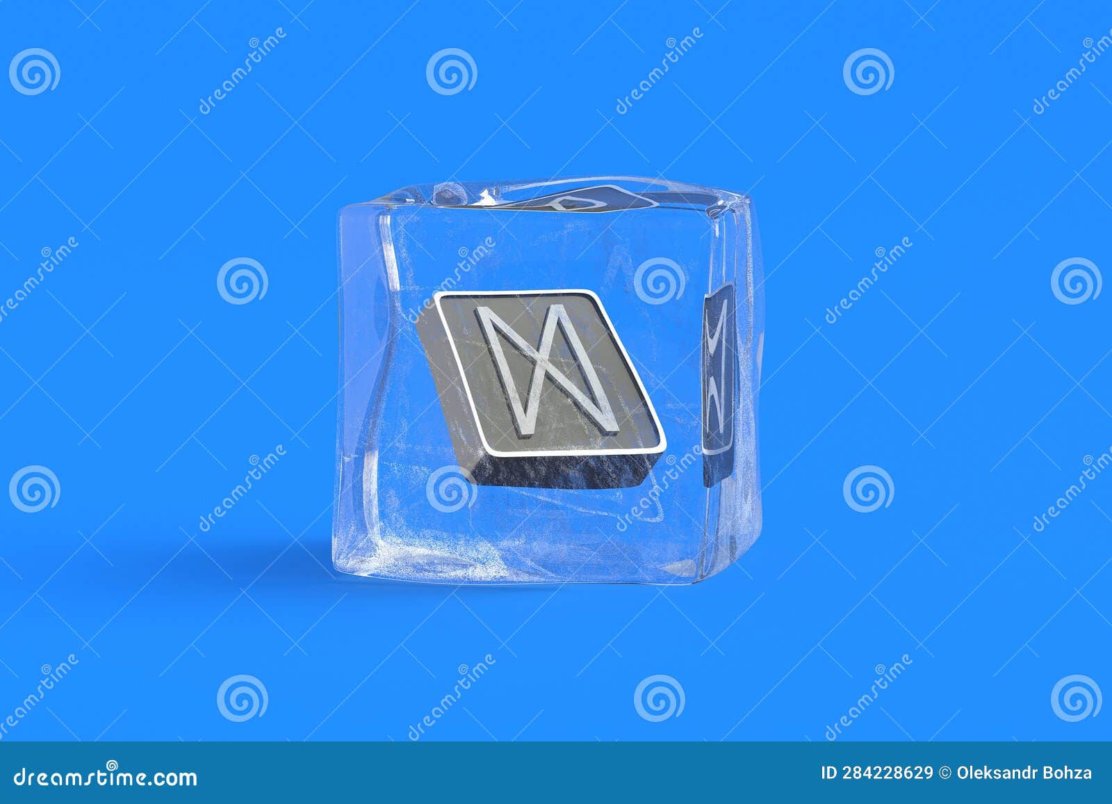 Dagaz rune in ice cube stock illustration. Illustration of futhark ...
