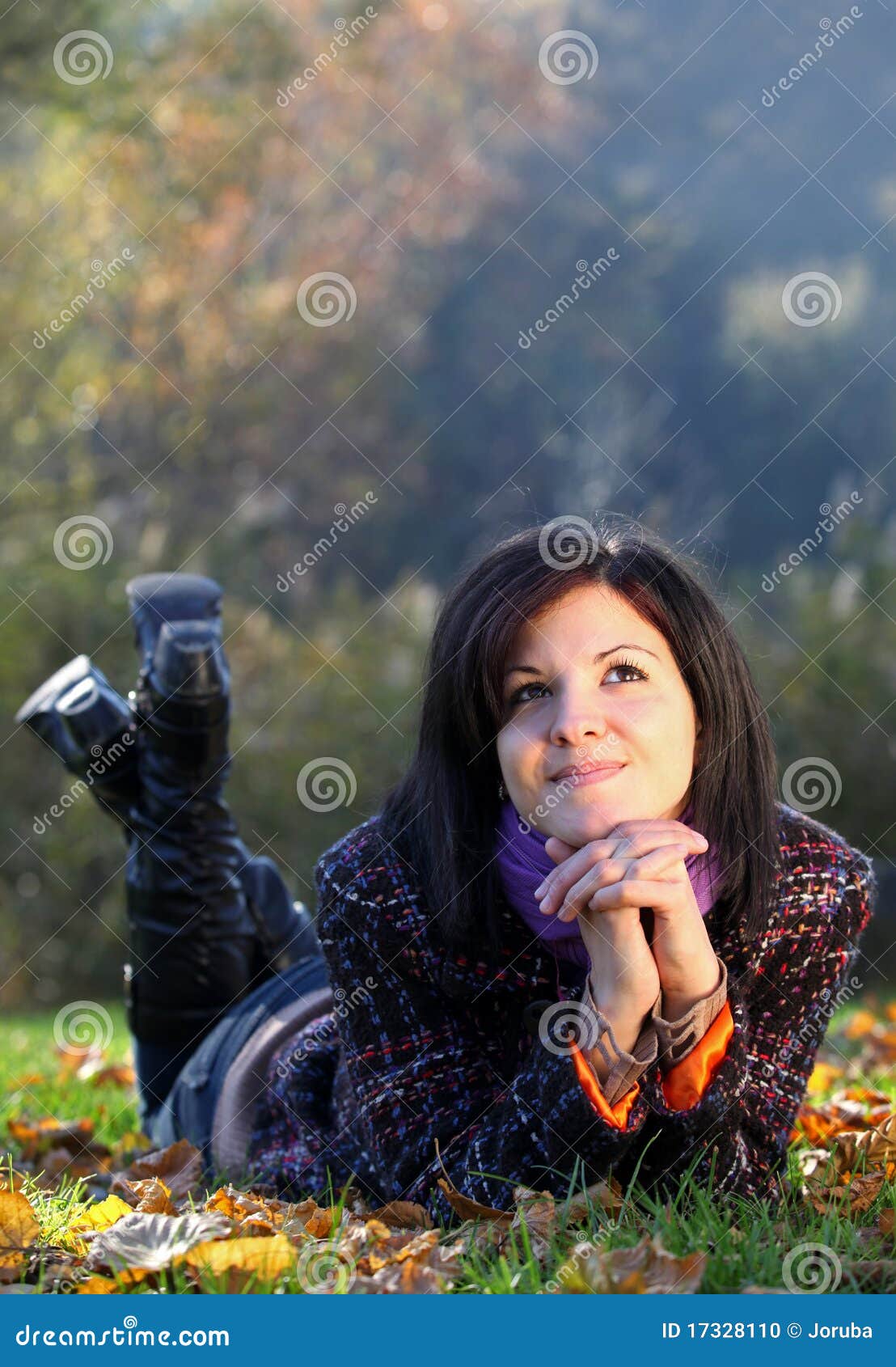 Dagdromen stock foto. Image of brunette, onbezorgd, mooi - 17328110