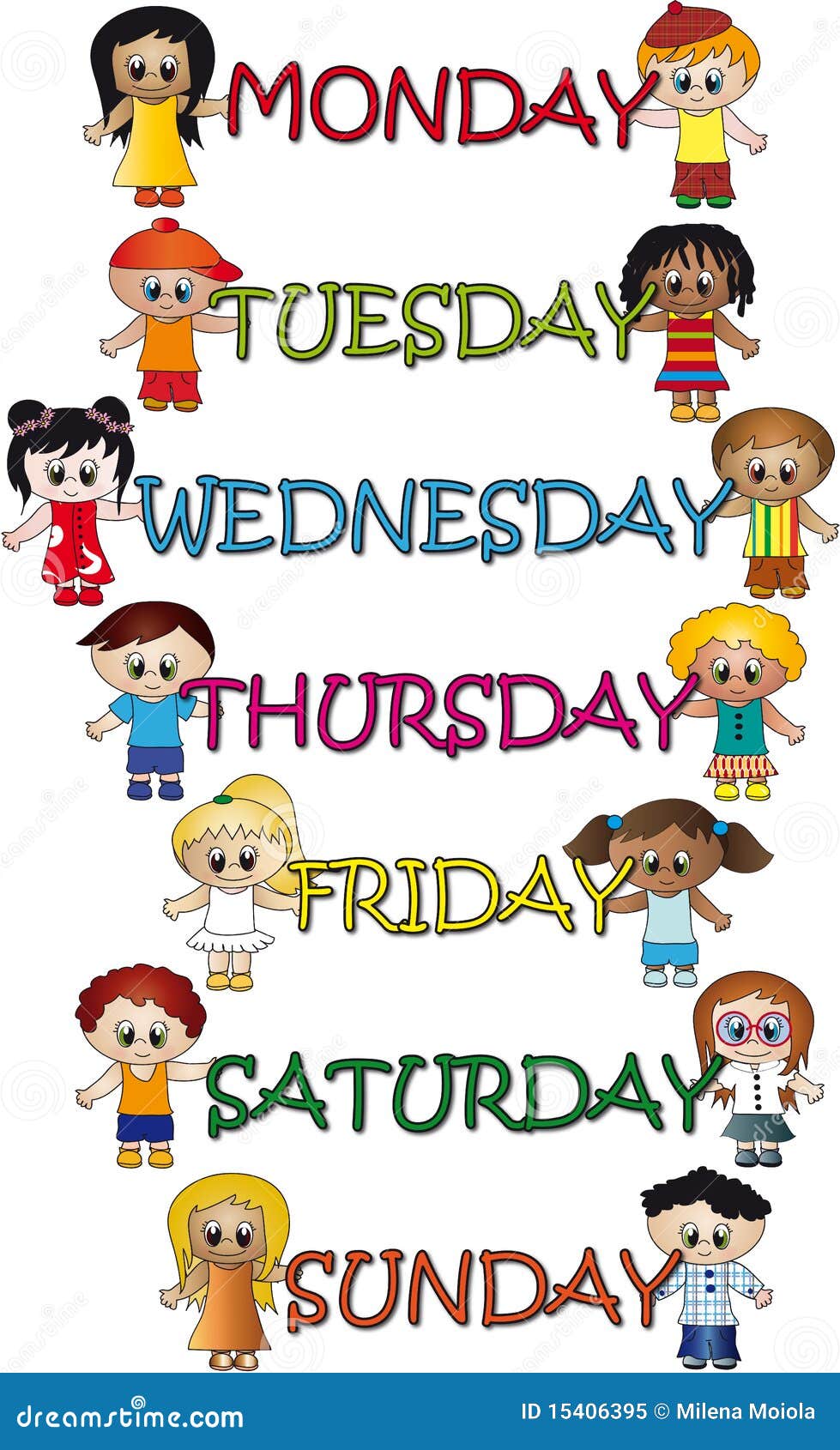 Dagen van de week stock illustratie. Illustration of zondag - 15406395