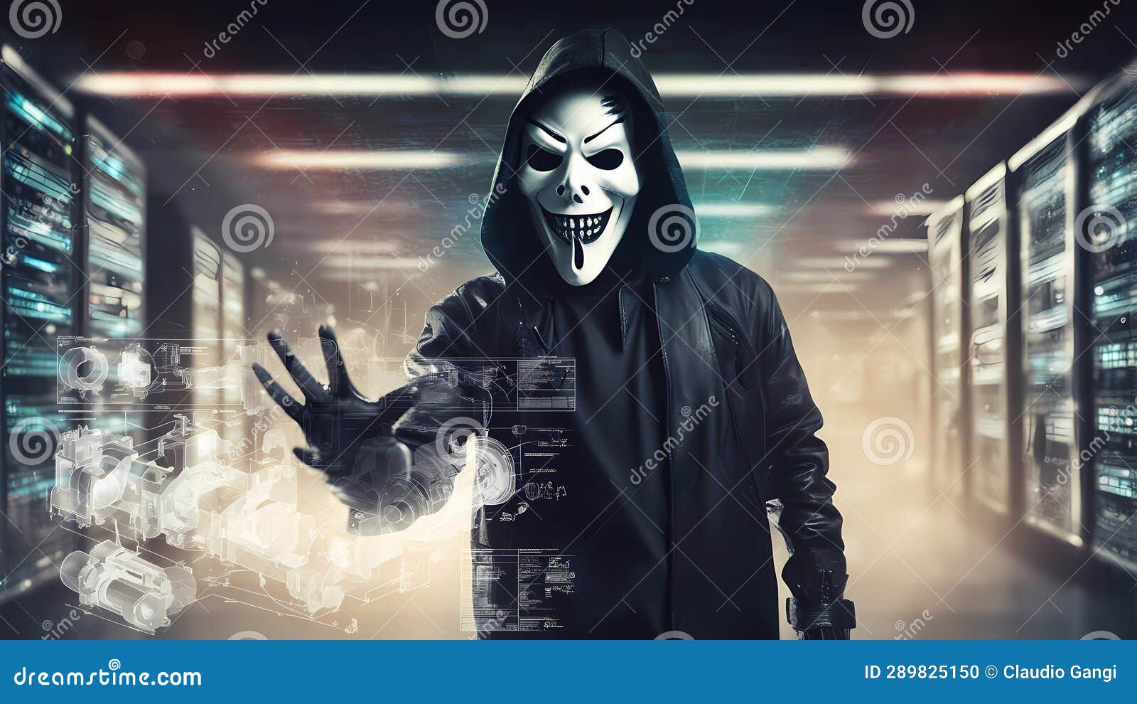 Dagerous Hacker Industrial Espionage Inside a Server Room Stock ...