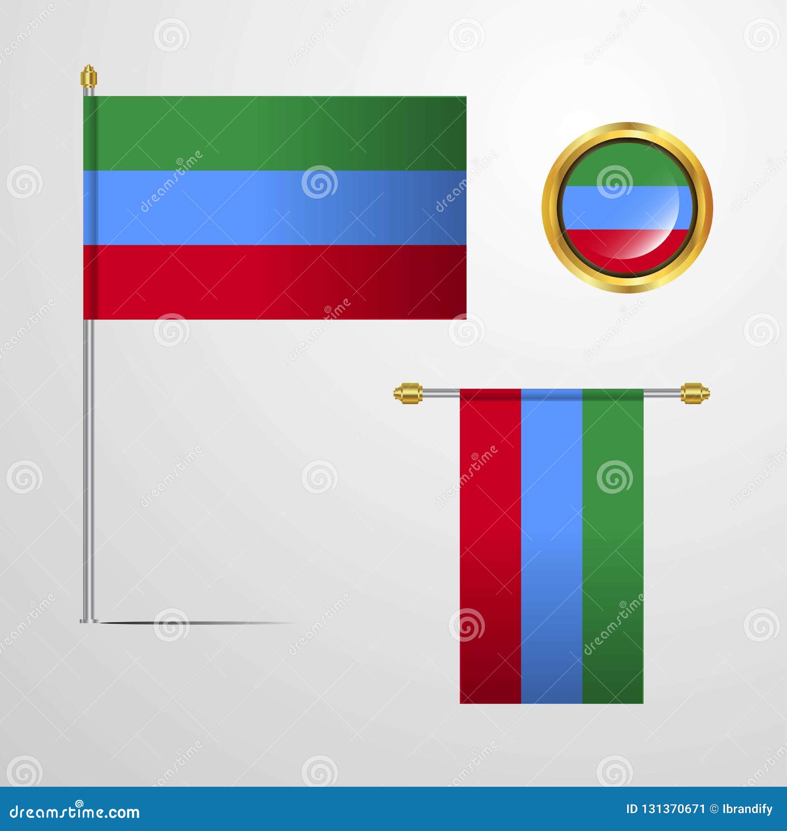 Dagestan Waving Flag Design with Badge Vector Stock Vector ...
