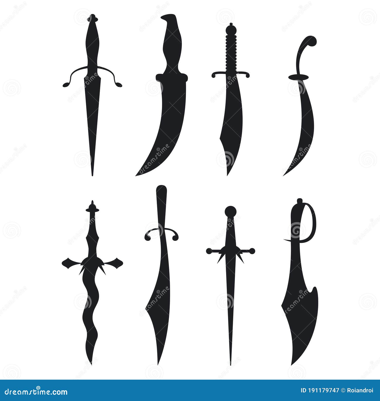 Dagger Silhouette. Military Combat Knife. Simple Element That You Can ...
