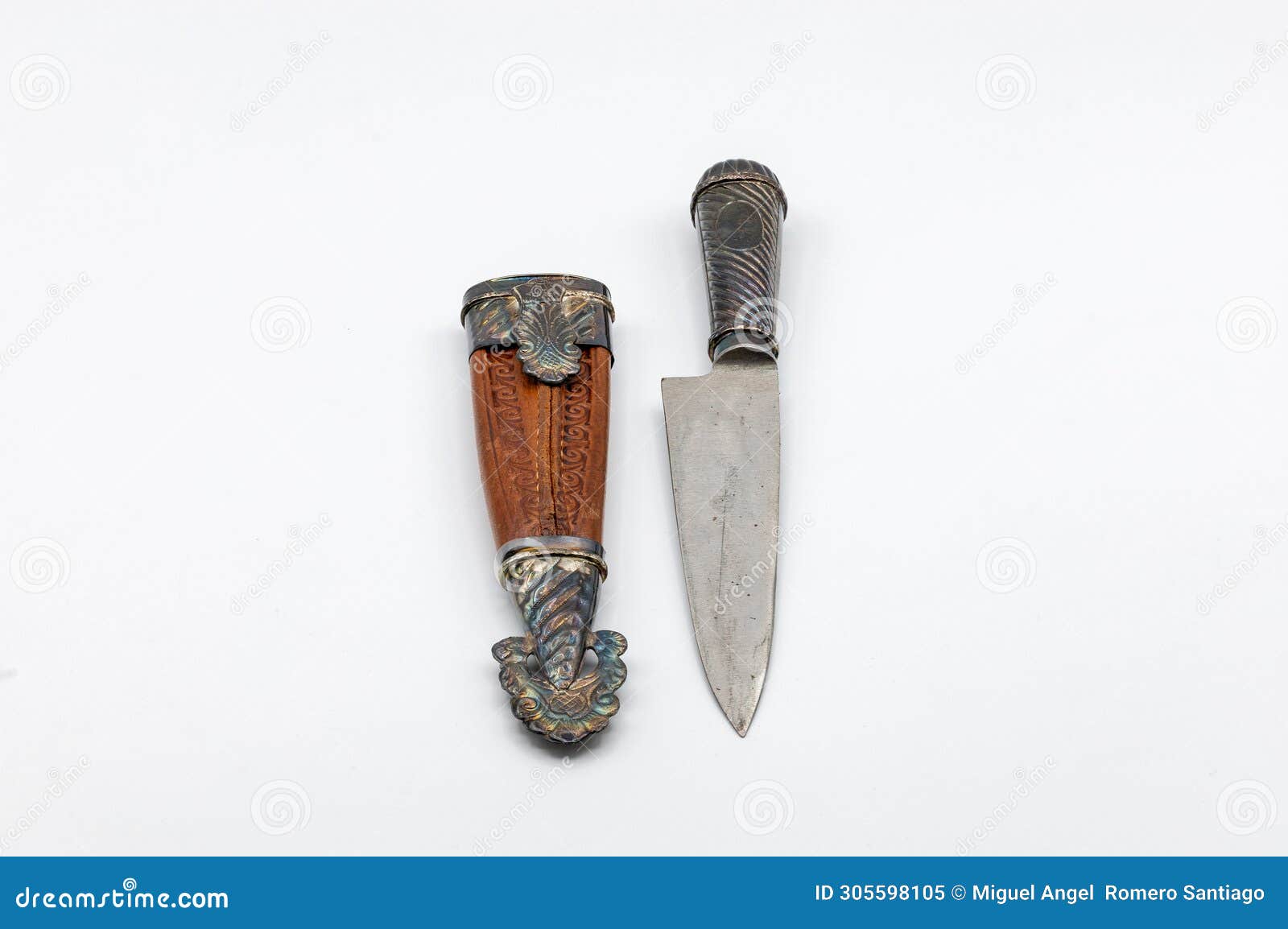 Dagger Blade with Sheath Isolated on White Background Stock Image ...