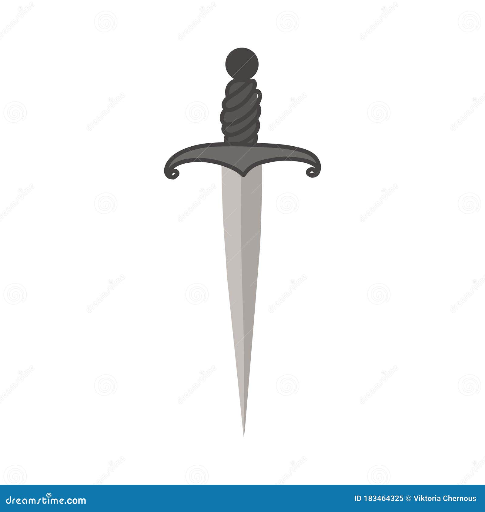 Dagger Doodle Style Sketch Illustration Hand Drawn Vector. Dagger ...