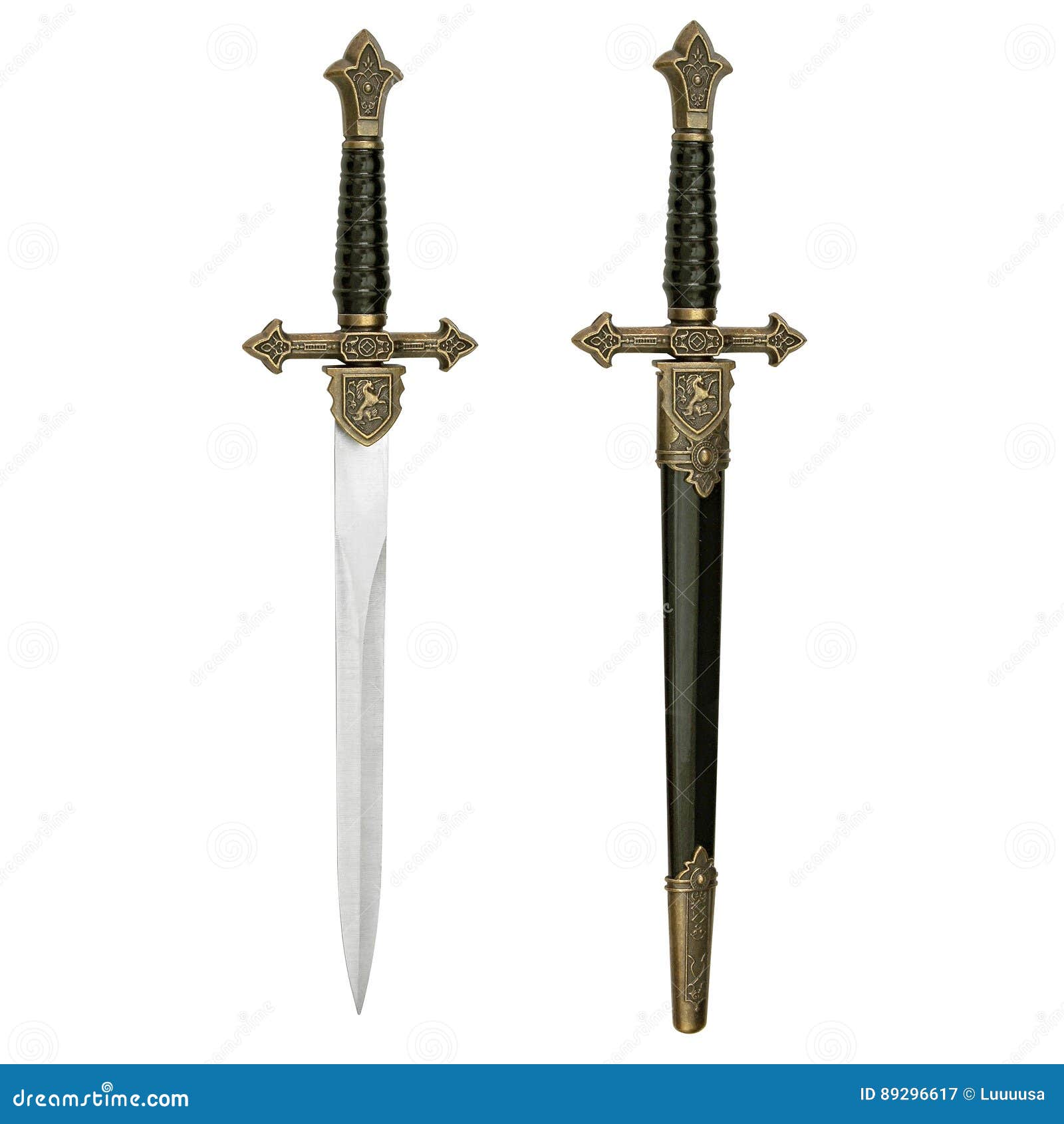 Dagger Fantasy Adventure. Sword on White Background Stock Image - Image ...