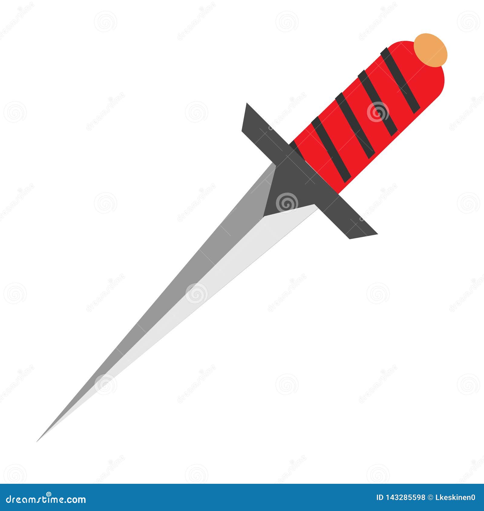 Dagger Flat Illustration on White Stock Vector - Illustration of medieval, pattern: 143285598