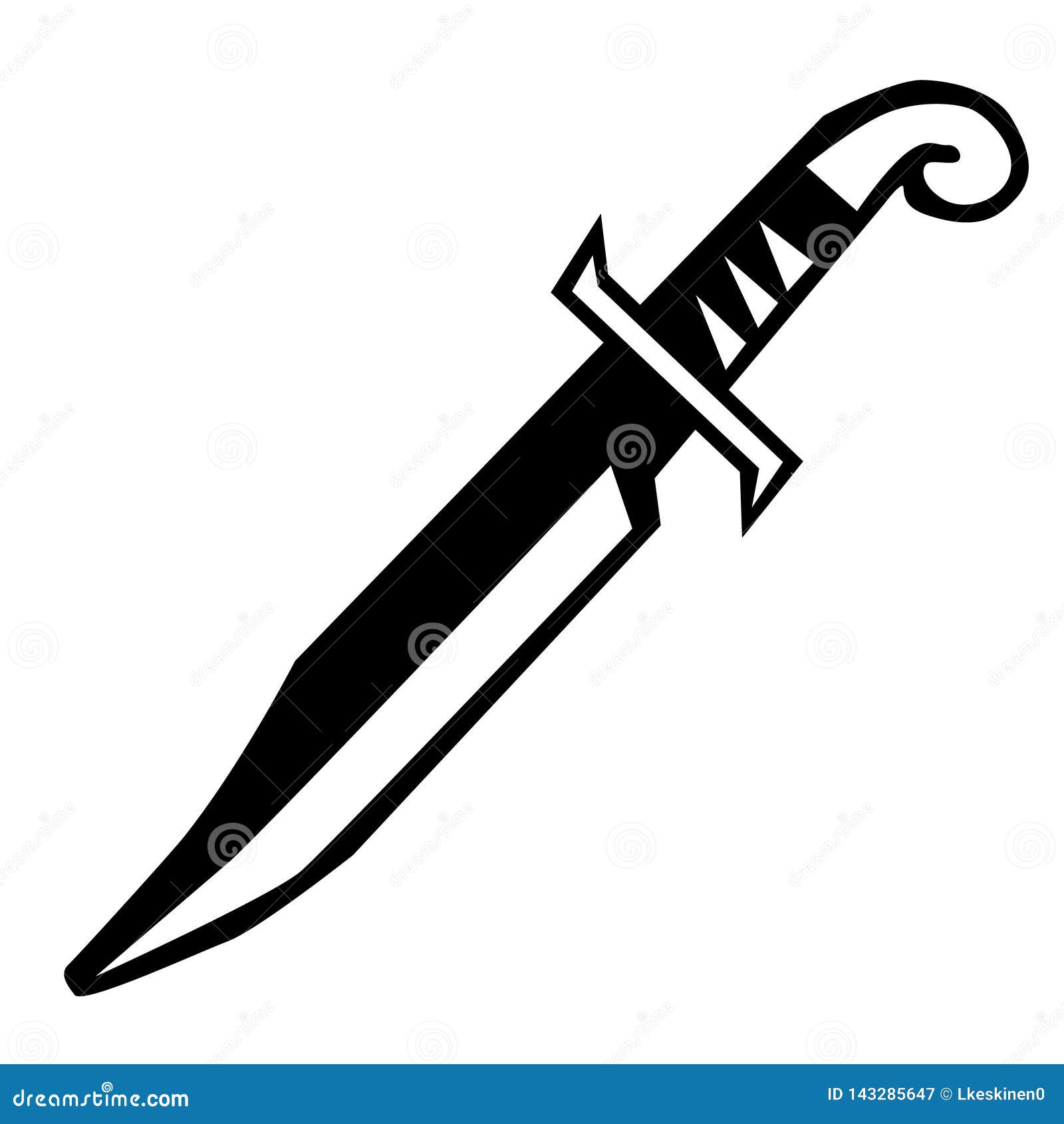 Dagger Flat Illustration on White Stock Vector - Illustration of symbol ...