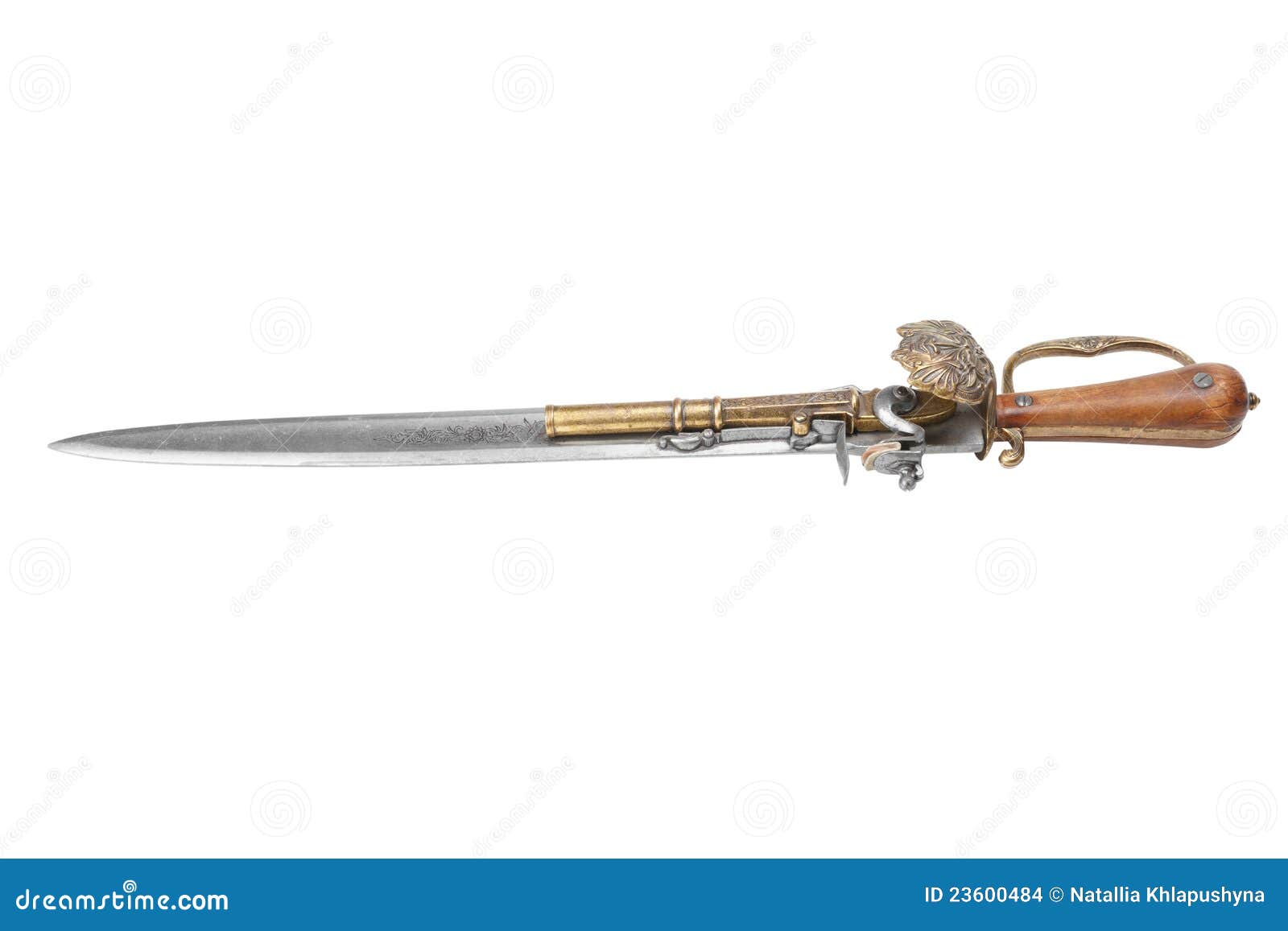 Dagger that Has a Pistol Mounted on Blade Stock Photo - Image of dagger ...