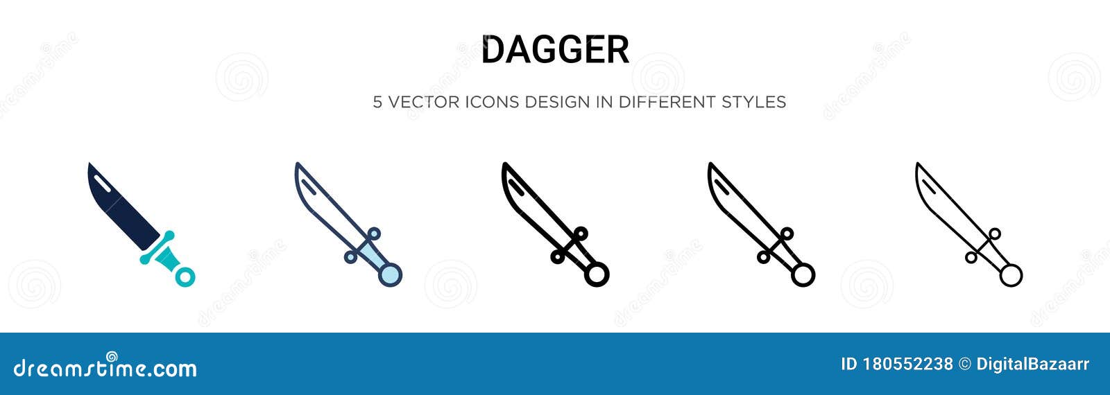 Dagger Icon in Filled, Thin Line, Outline and Stroke Style. Vector ...