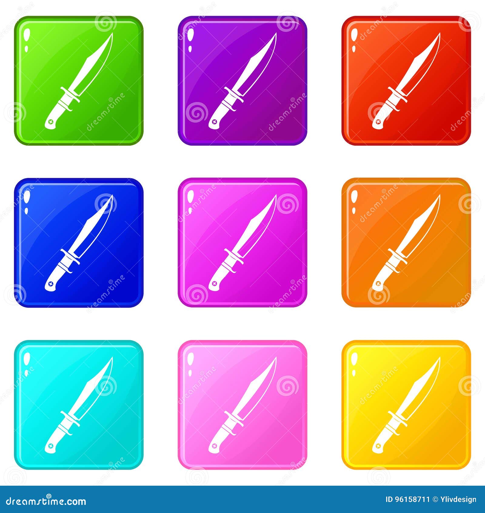 Dagger icons 9 set stock vector. Illustration of ancient - 96158711