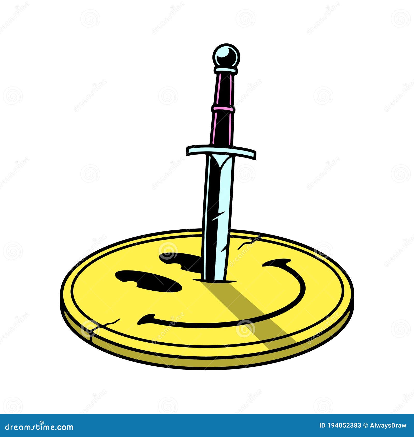 Happy Emoticon. Hand Drawn Cartoon Character. Happy Smiley Face In ...